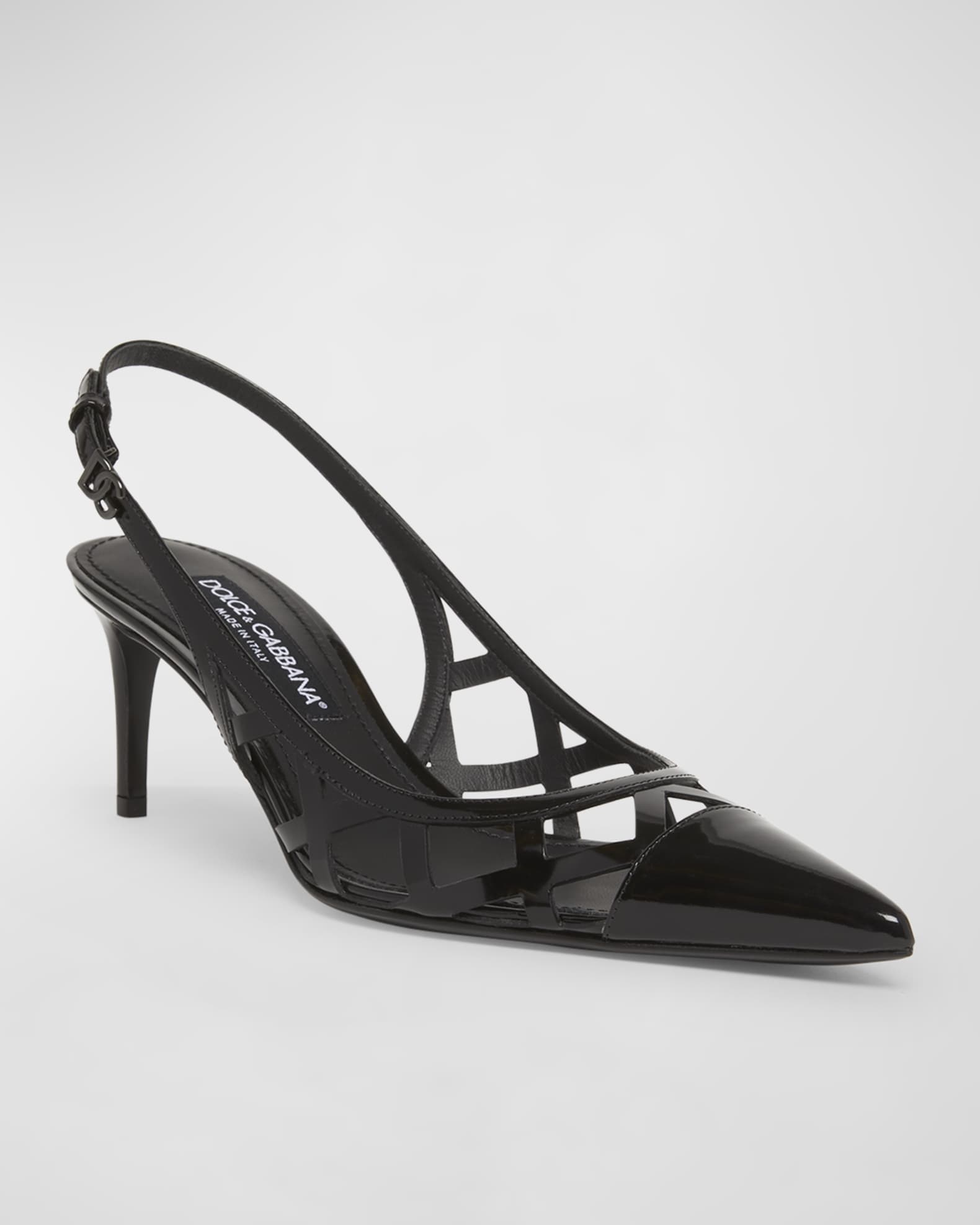 Dolce&Gabbana Caged Leather Slingback Pumps | Neiman Marcus