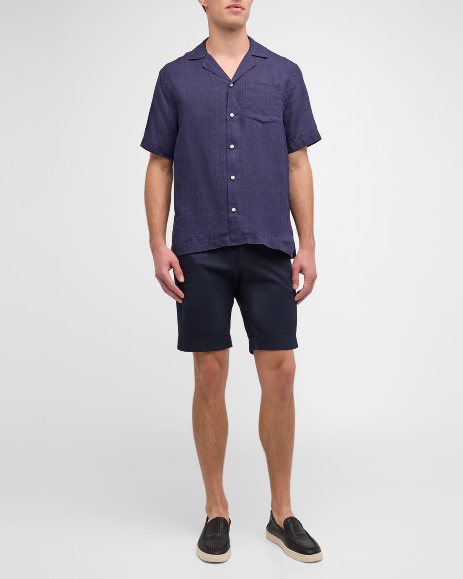 Frescobol Carioca Men's Angelo Linen Camp Shirt | Neiman Marcus