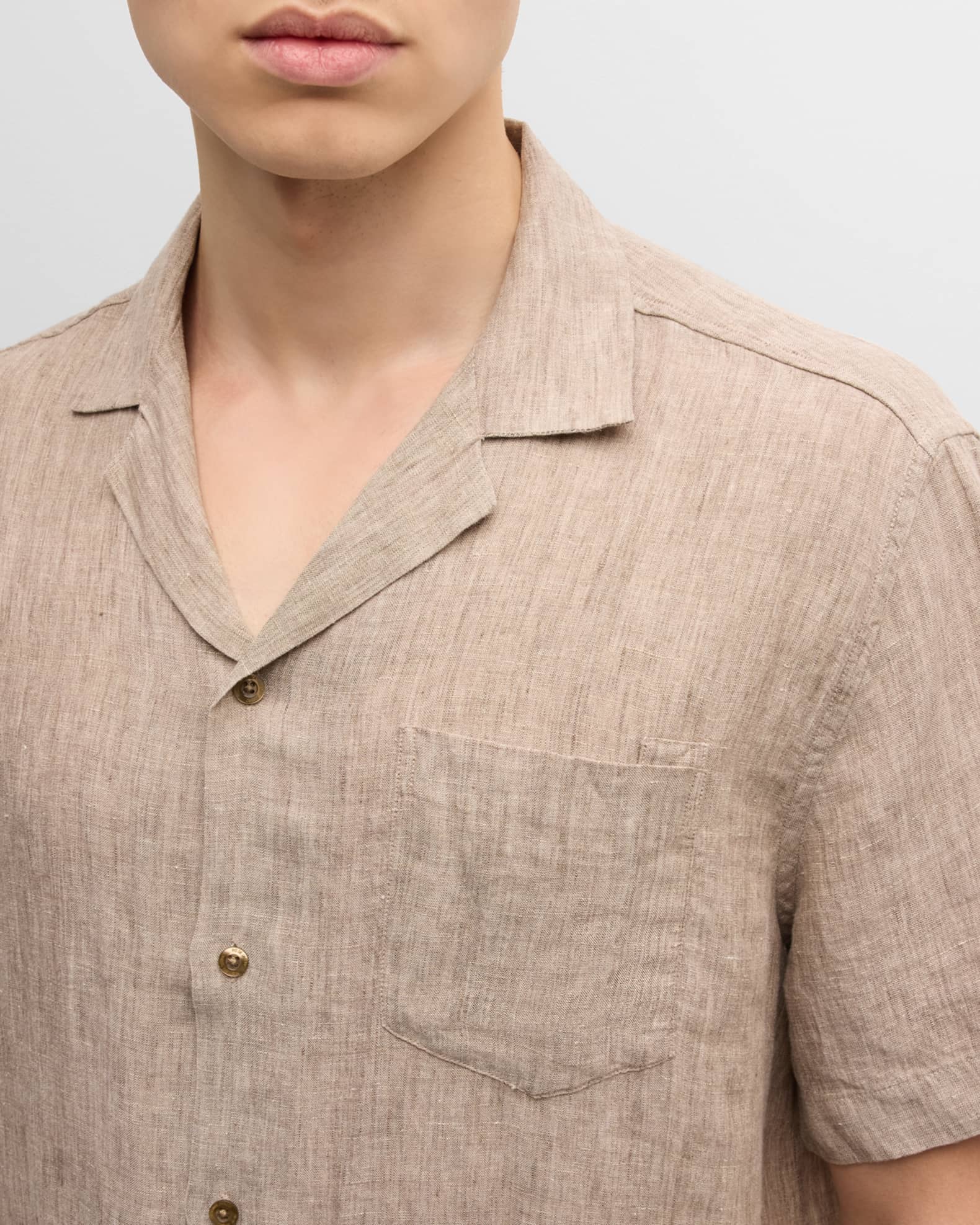 Frescobol Carioca Men's Angelo Linen Camp Shirt | Neiman Marcus