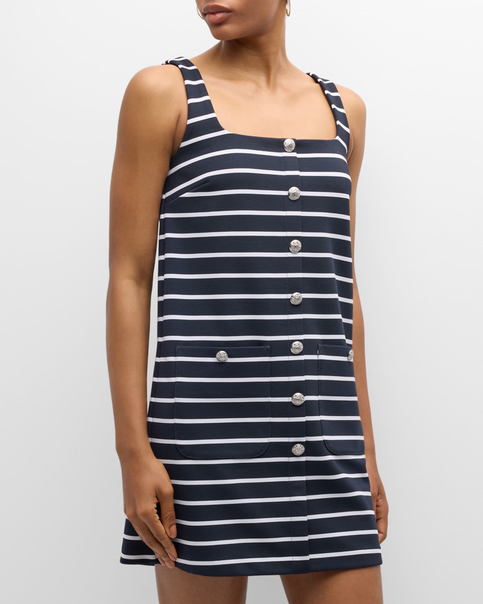 Veronica Beard Tibbie Stripe Mini Shift Dress | Neiman Marcus