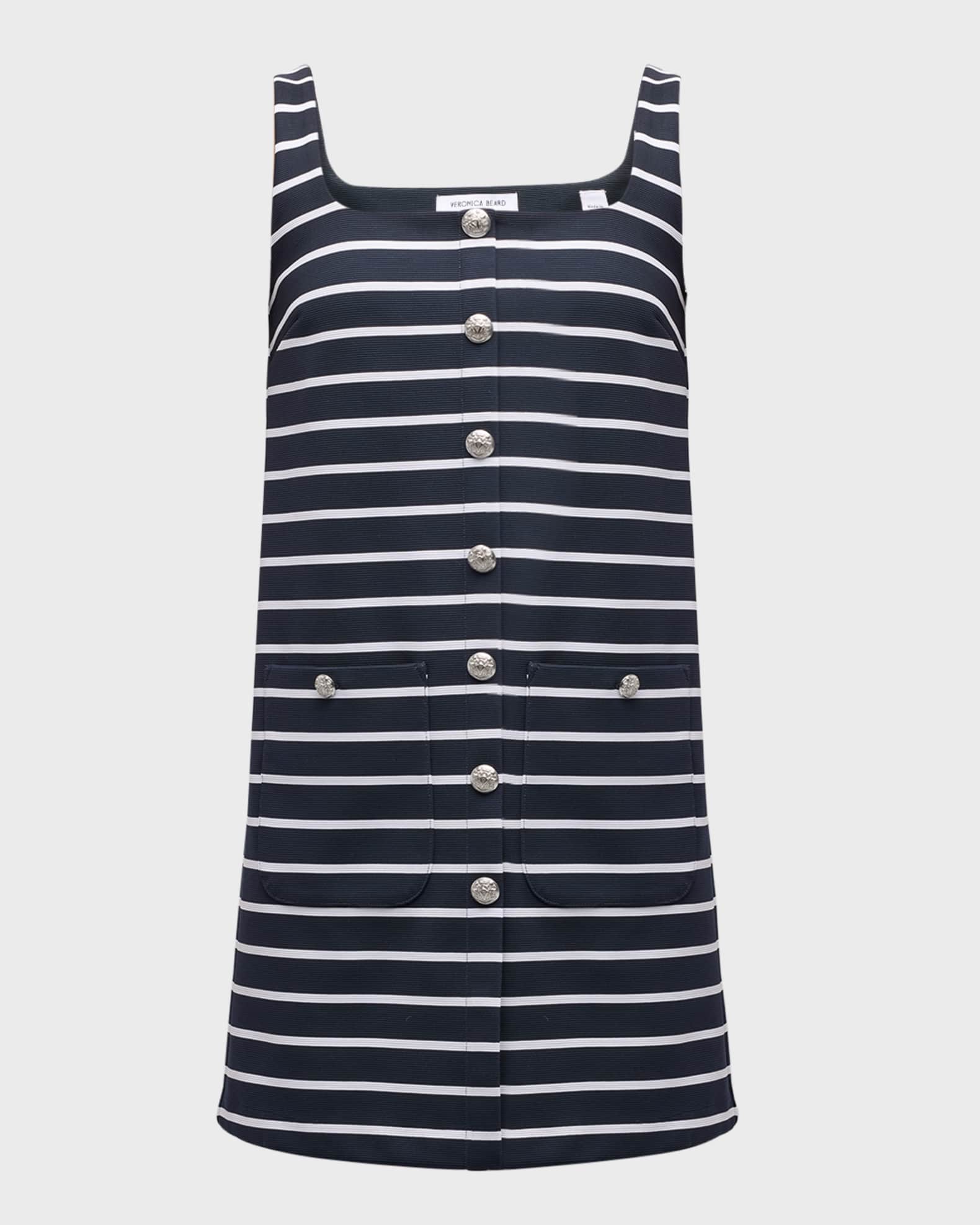 Veronica Beard Tibbie Stripe Mini Shift Dress | Neiman Marcus