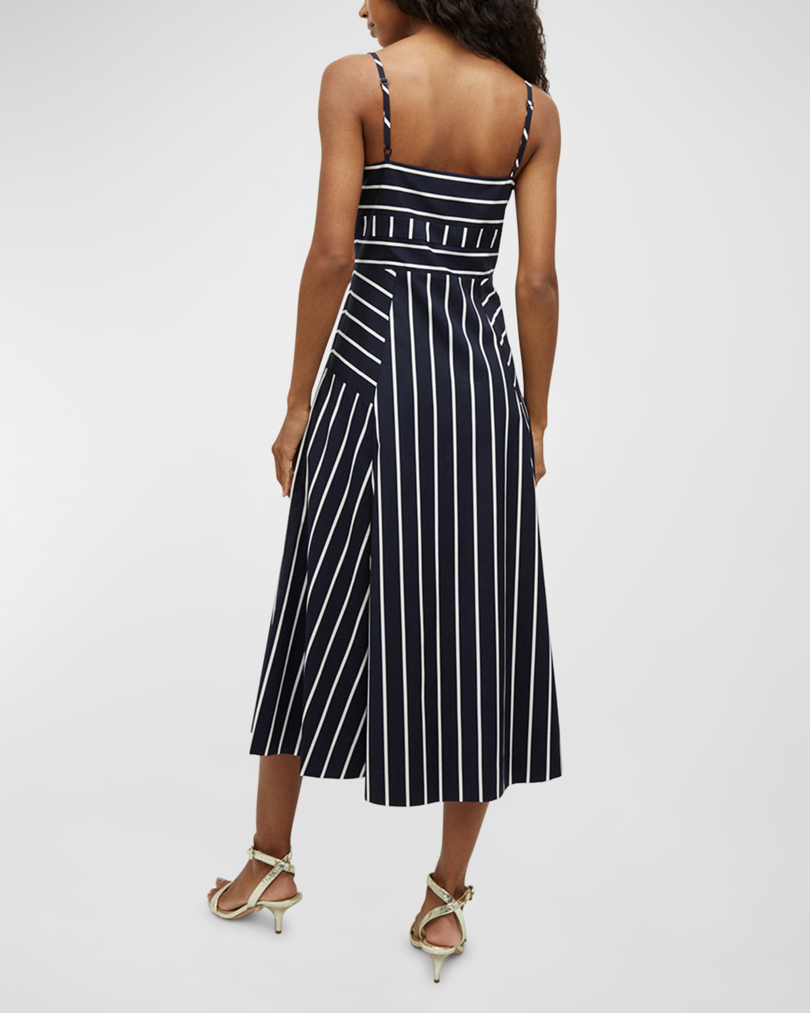Veronica Beard Blige Stripe A-Line Midi Dress | Neiman Marcus