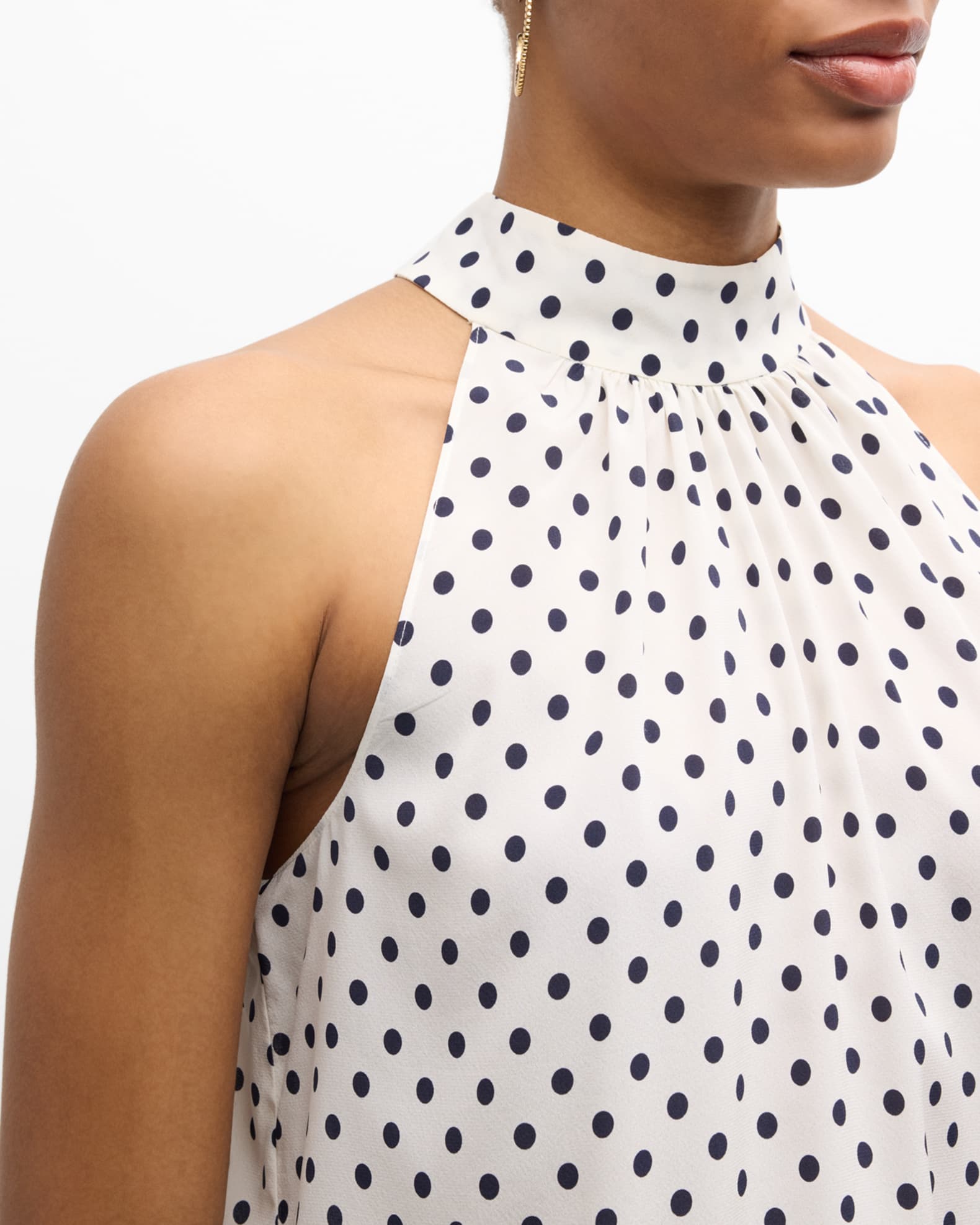 Veronica Beard Kovi Polka Dot Halter Top | Neiman Marcus
