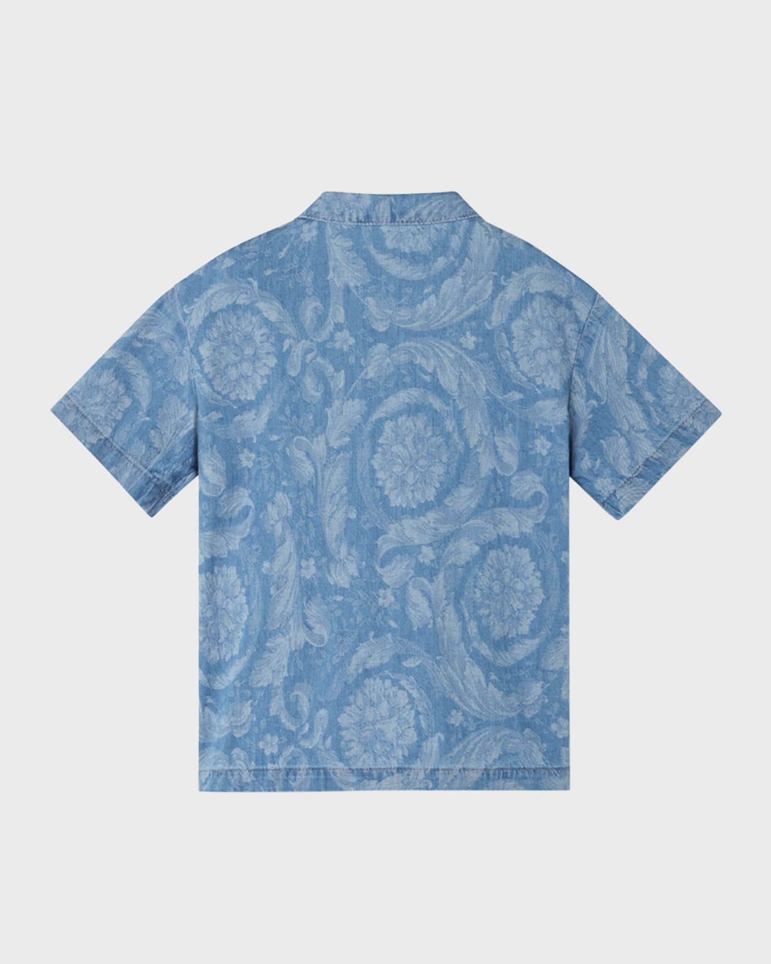 Boy's Chambray Barocco Short-Sleeve Shirt | Neiman Marcus