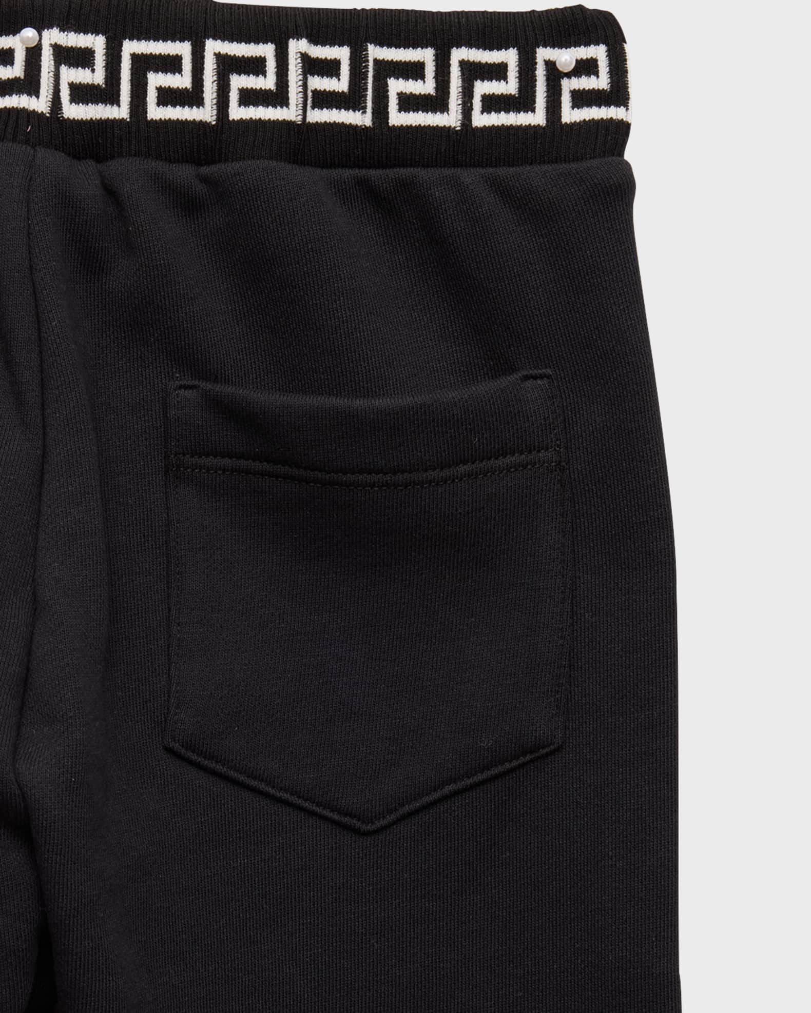 Versace Boy's Greca Trim Striped Joggers, Size 4-6 | Neiman Marcus