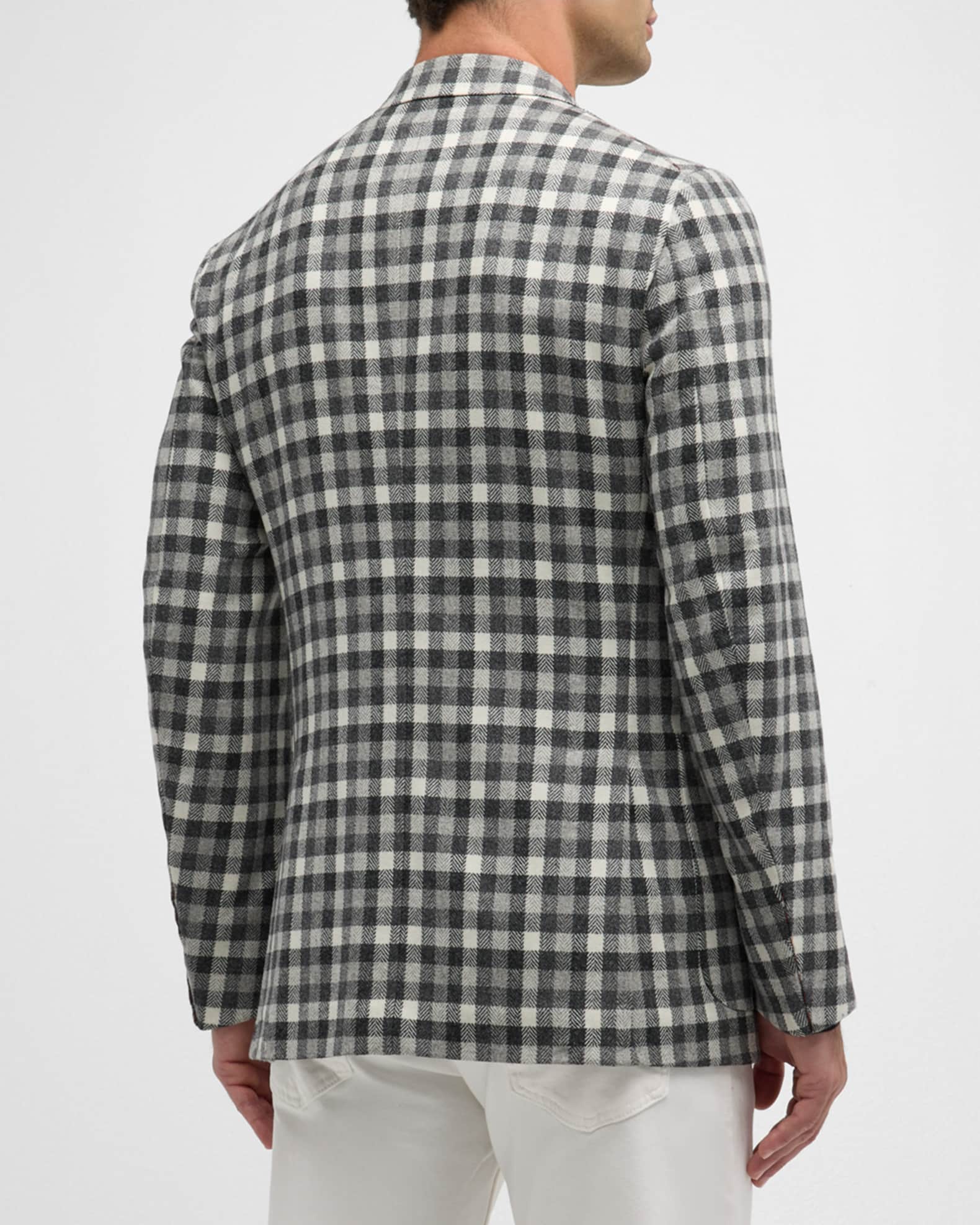 Isaia Men's Wool-Cashemere Check Sport Coat | Neiman Marcus
