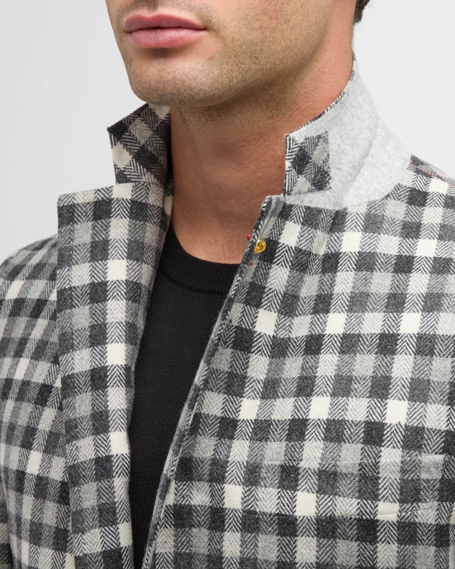 Isaia Men's Wool-Cashemere Check Sport Coat | Neiman Marcus