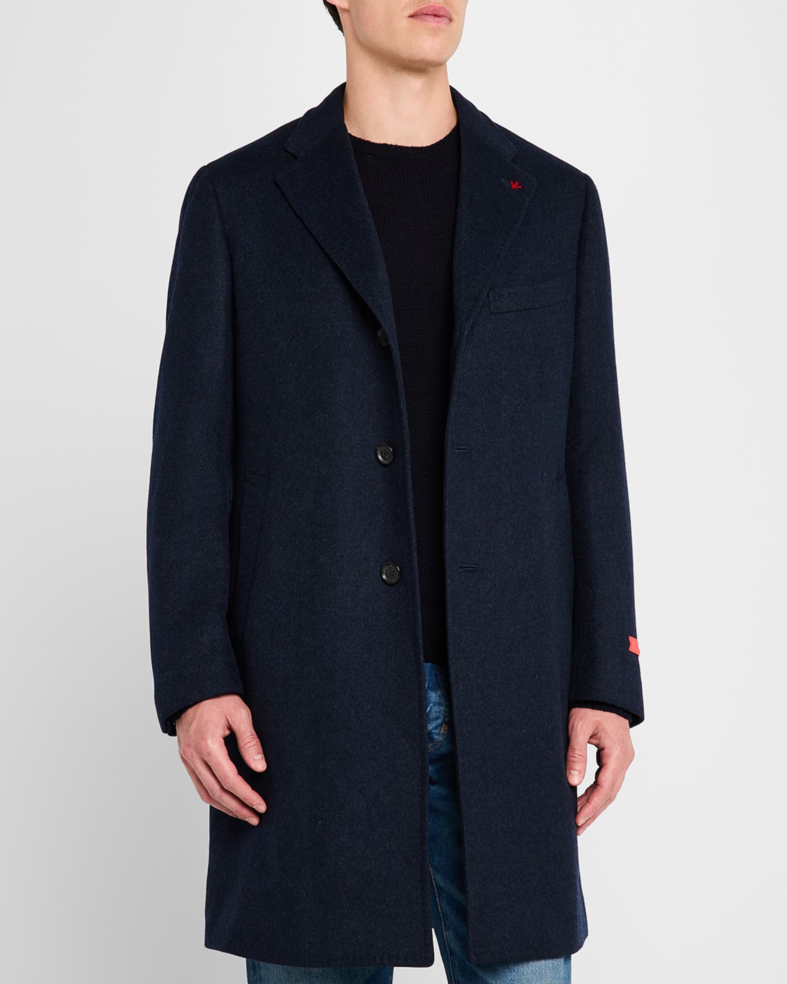Isaia Men's Double-Face Cashmere Topcoat | Neiman Marcus