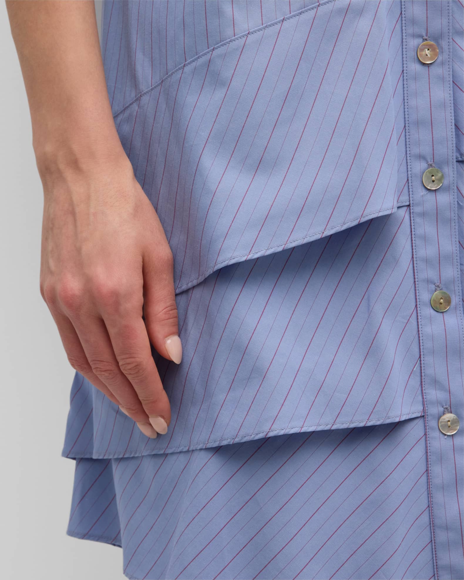 Finley Jenna Striped Ruffle Shirtdress | Neiman Marcus