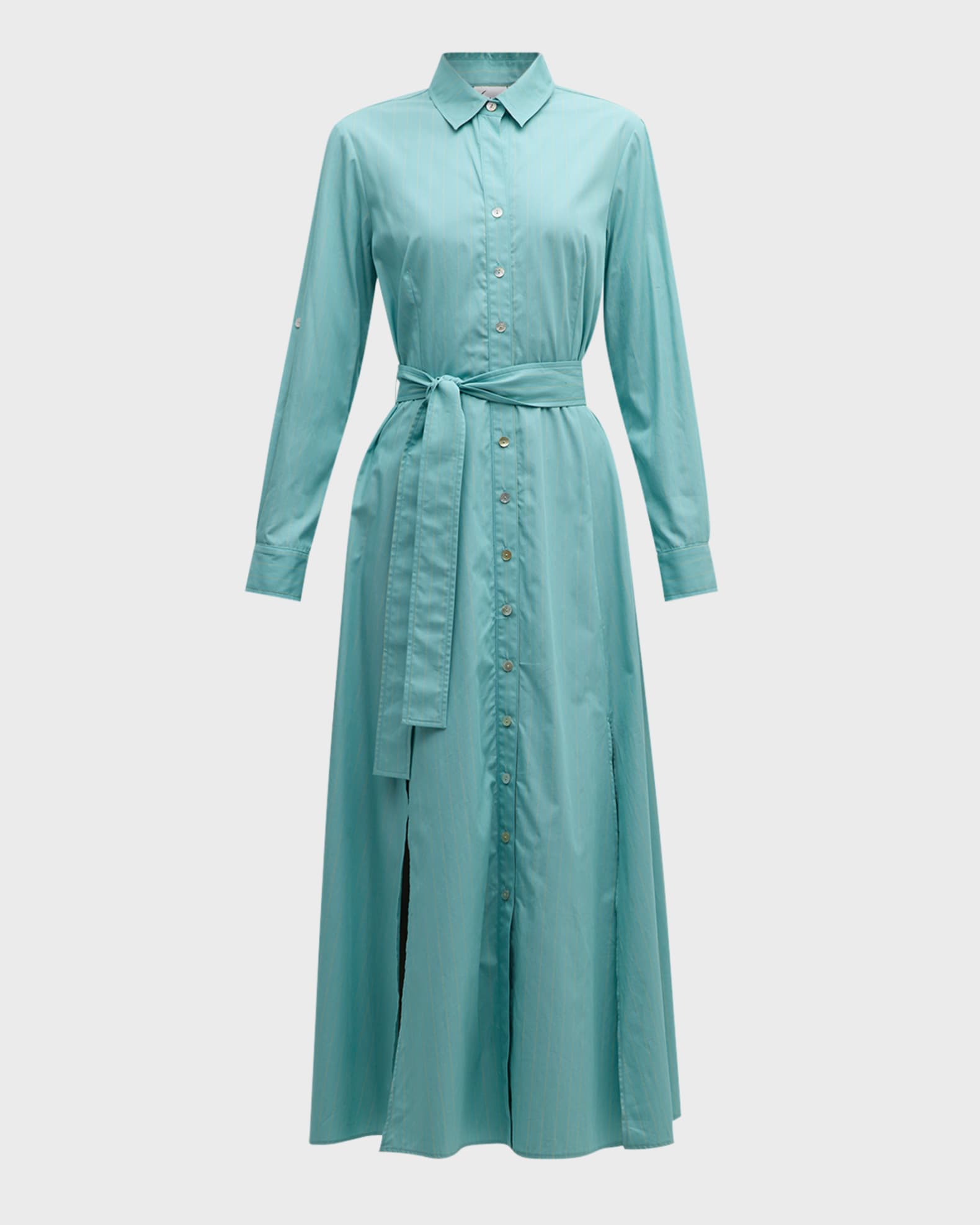 Finley Laine Striped Side-Slit Midi Shirtdress | Neiman Marcus