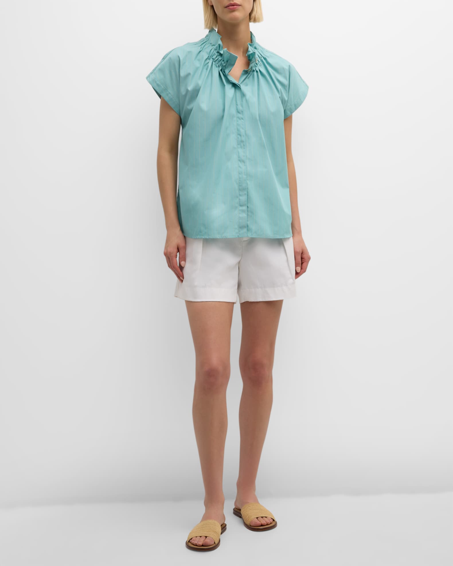 Finley Jenny Striped Ruffle Top | Neiman Marcus