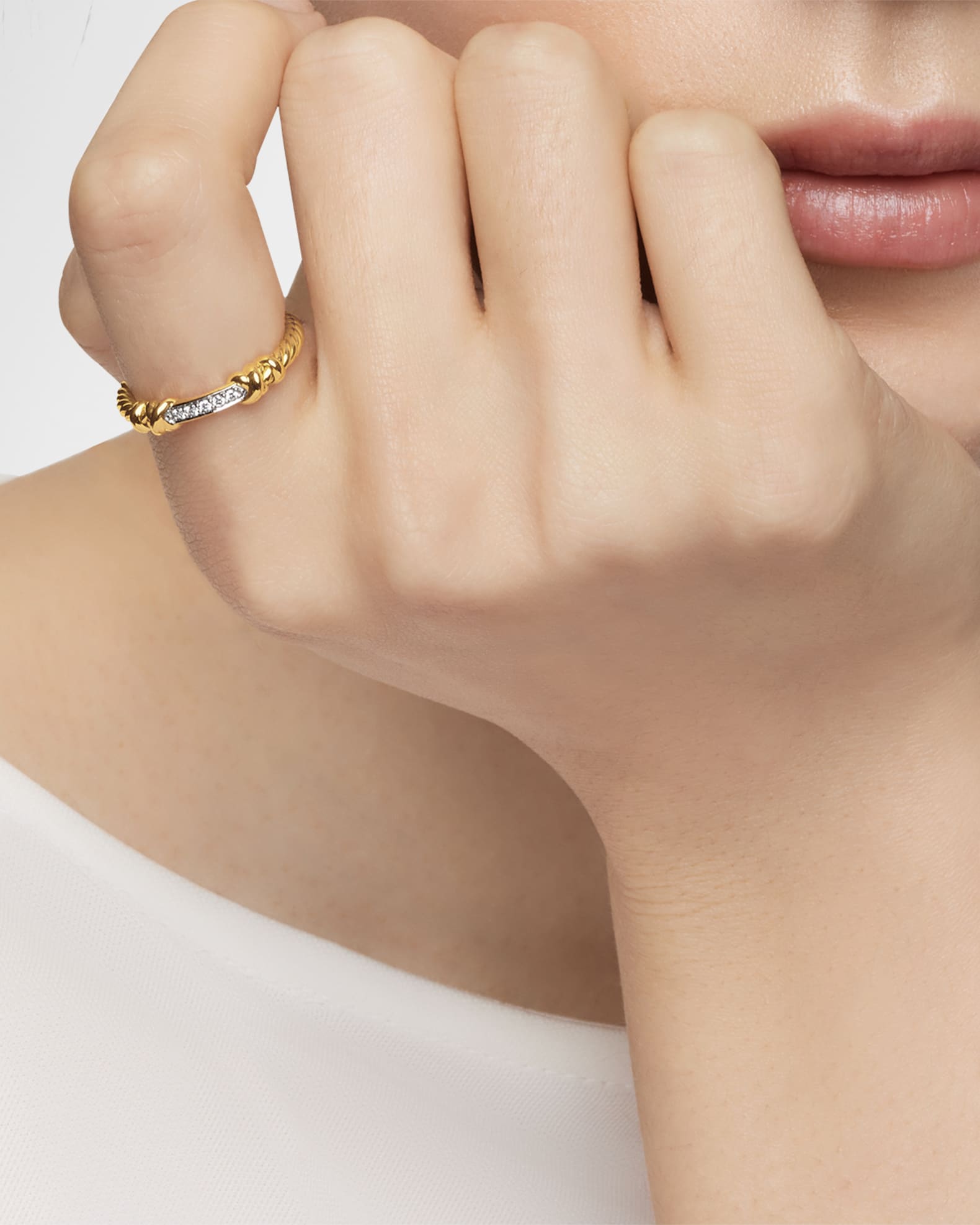 David Yurman Petite Helena Wrap Band Ring, 4mm | Neiman Marcus