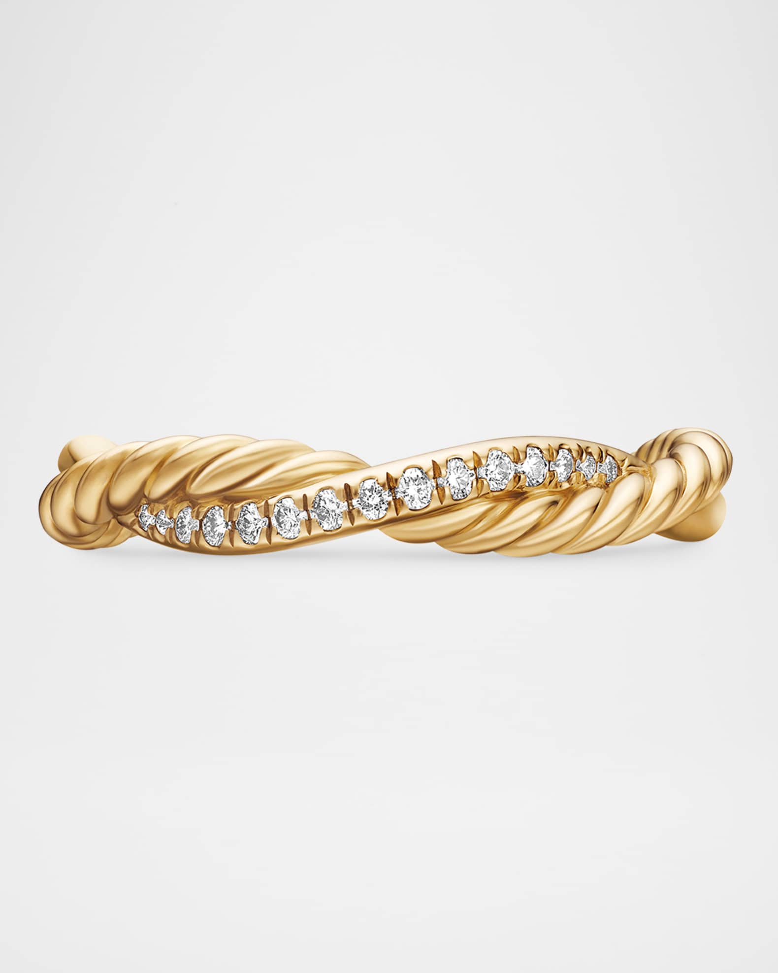 David Yurman Petite Infinity Band Ring in 18K Yellow Gold with Diamonds ...