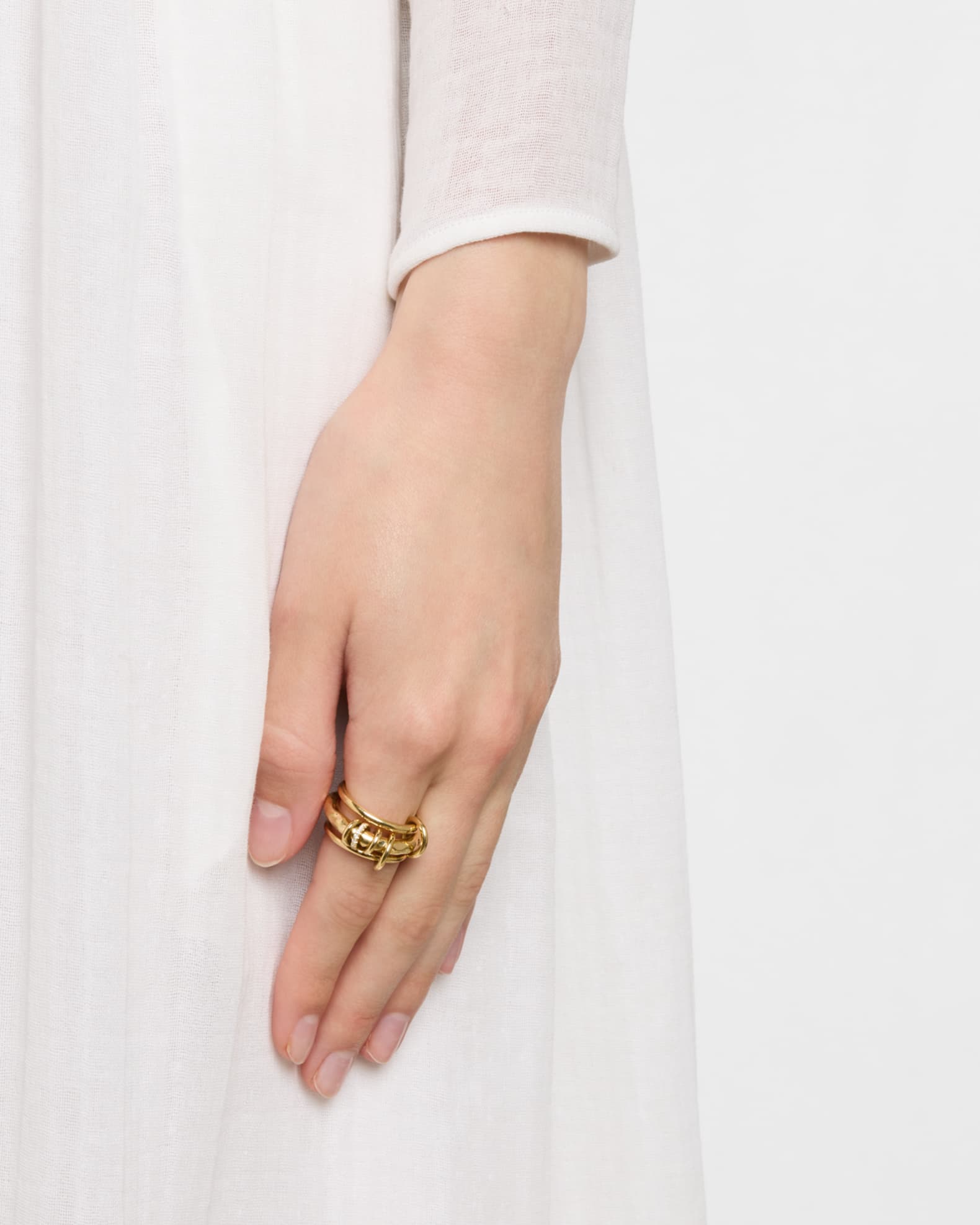 Spinelli Kilcollin 18K Yellow Gold Gemini YG Vulcan Ring with Diamonds ...