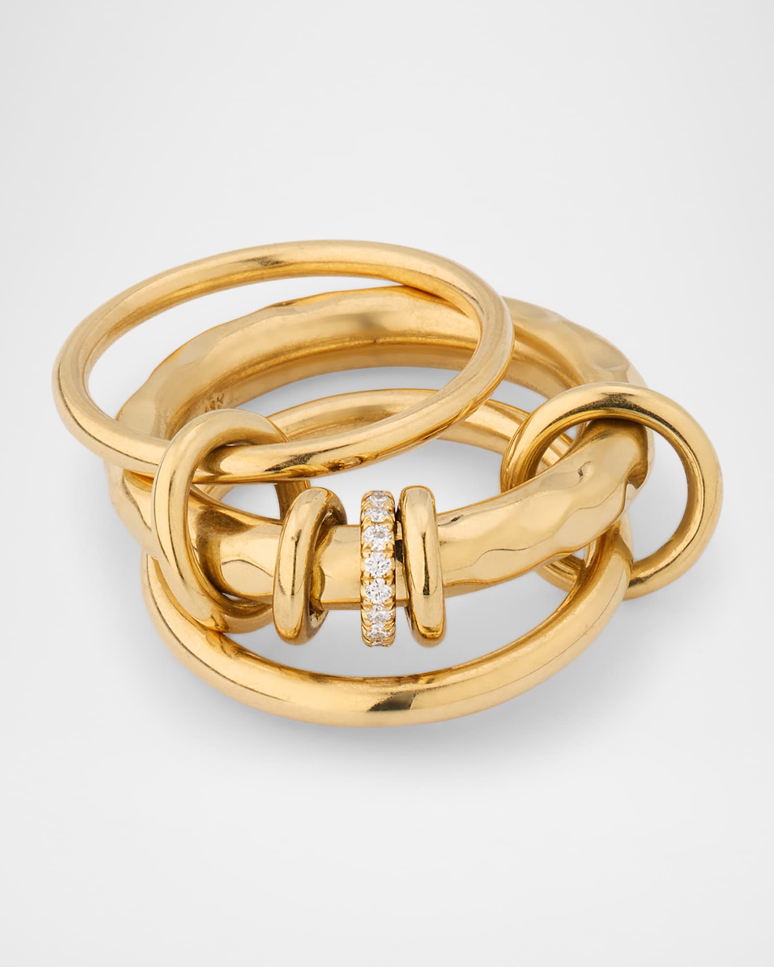 Spinelli Kilcollin 18K Yellow Gold Gemini YG Vulcan Ring with Diamonds ...