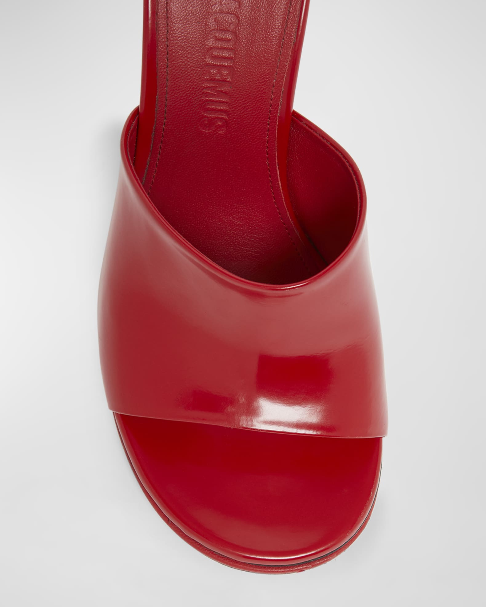 Jacquemus Les Doubles Mules Patent Sandals | Neiman Marcus