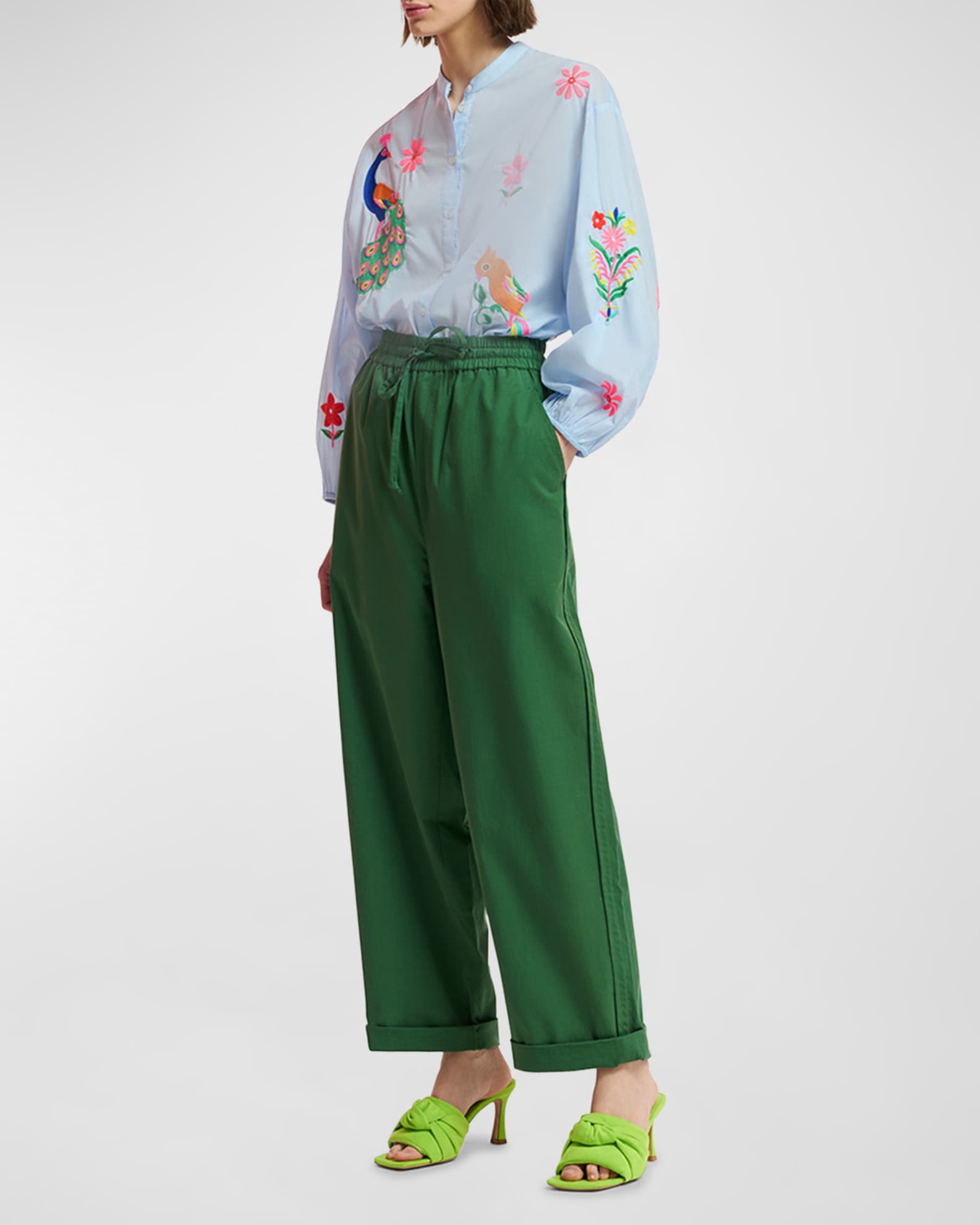 Essentiel Antwerp Felhi Multicolor Embroidered Organic Cotton Button ...