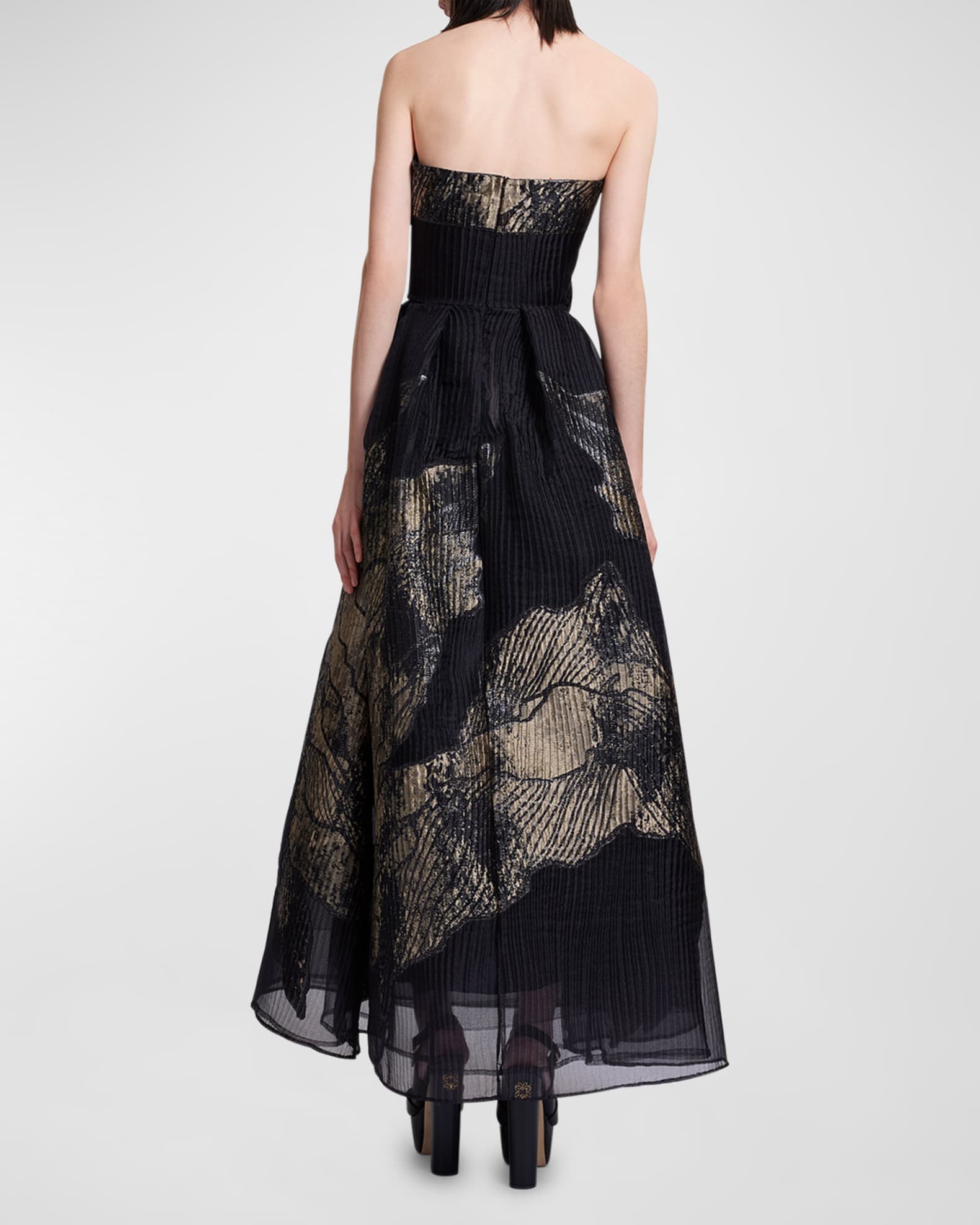 Elie Saab Floral Brocade Strapless Gown | Neiman Marcus