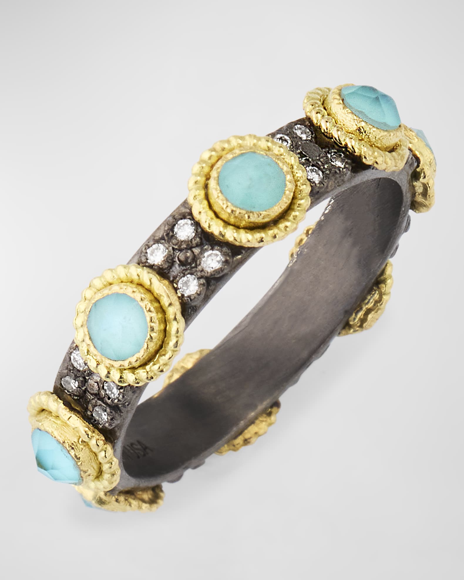 Armenta Turquoise Doublet Stack Band Ring | Neiman Marcus