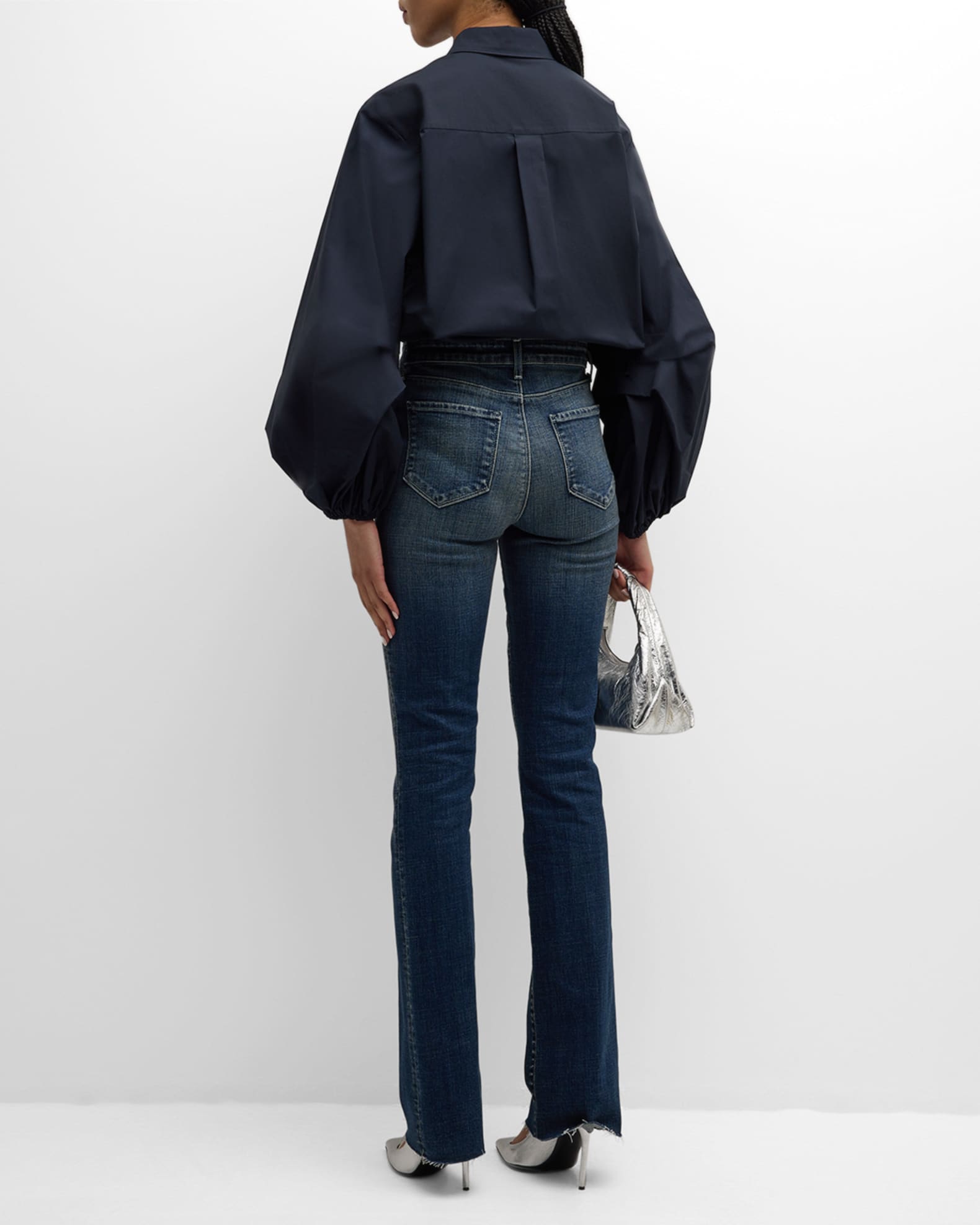 DOROTHEE SCHUMACHER Poplin Power Blouson-Sleeve Cotton Blouse | Neiman ...