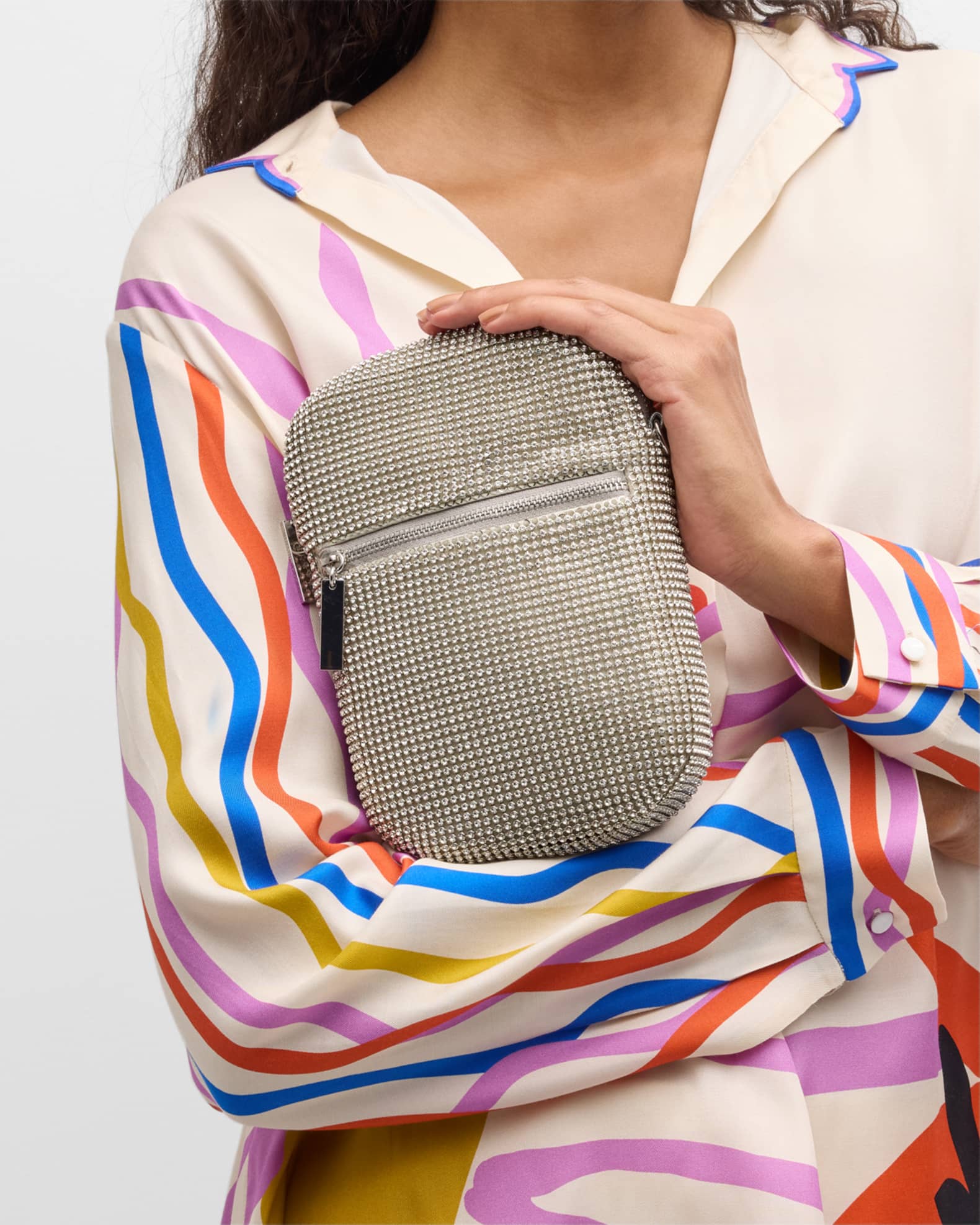 Whiting & Davis Zip Crystal Crossbody Bag | Neiman Marcus