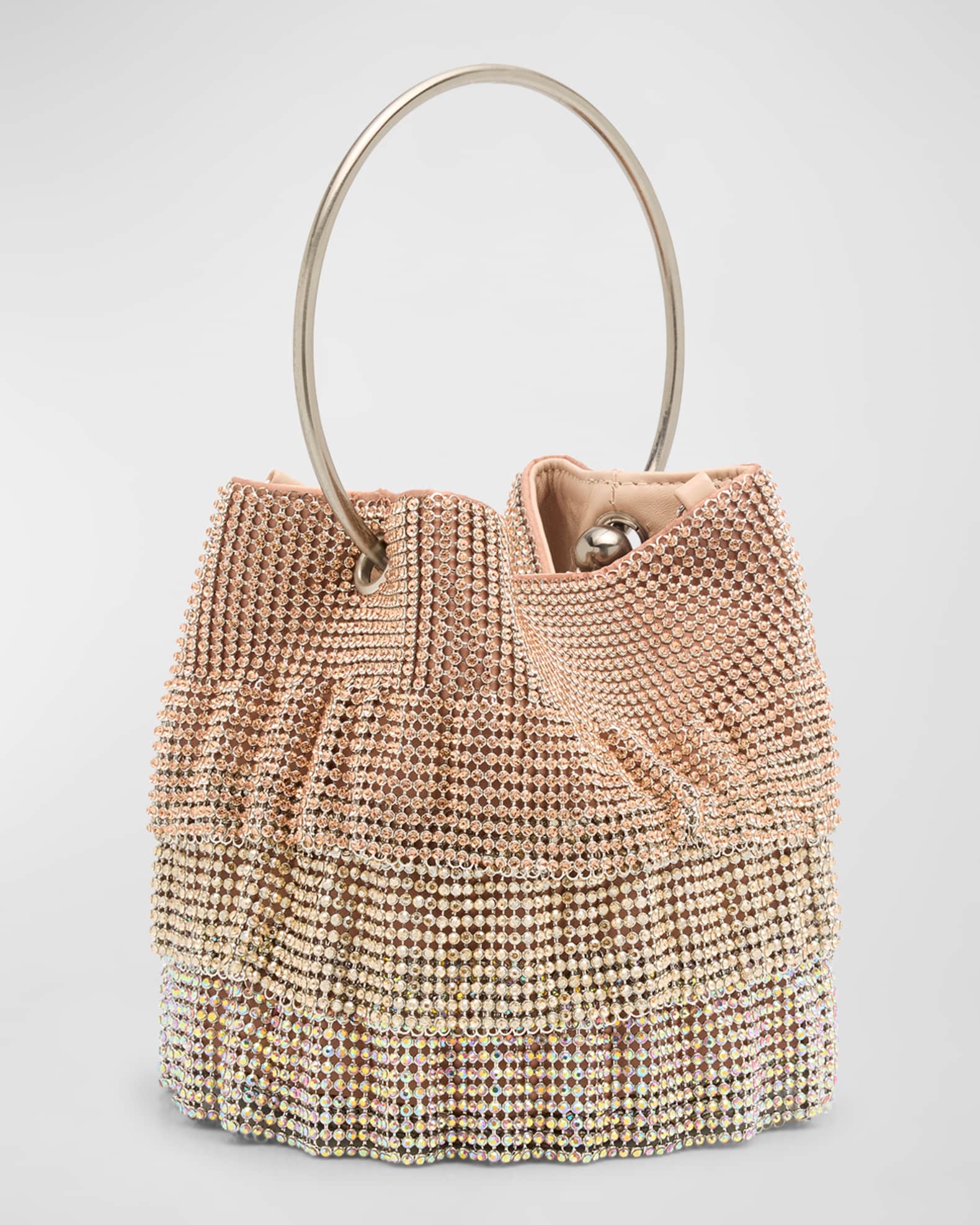 Whiting & Davis Ruffled Crystal Bucket Bag | Neiman Marcus