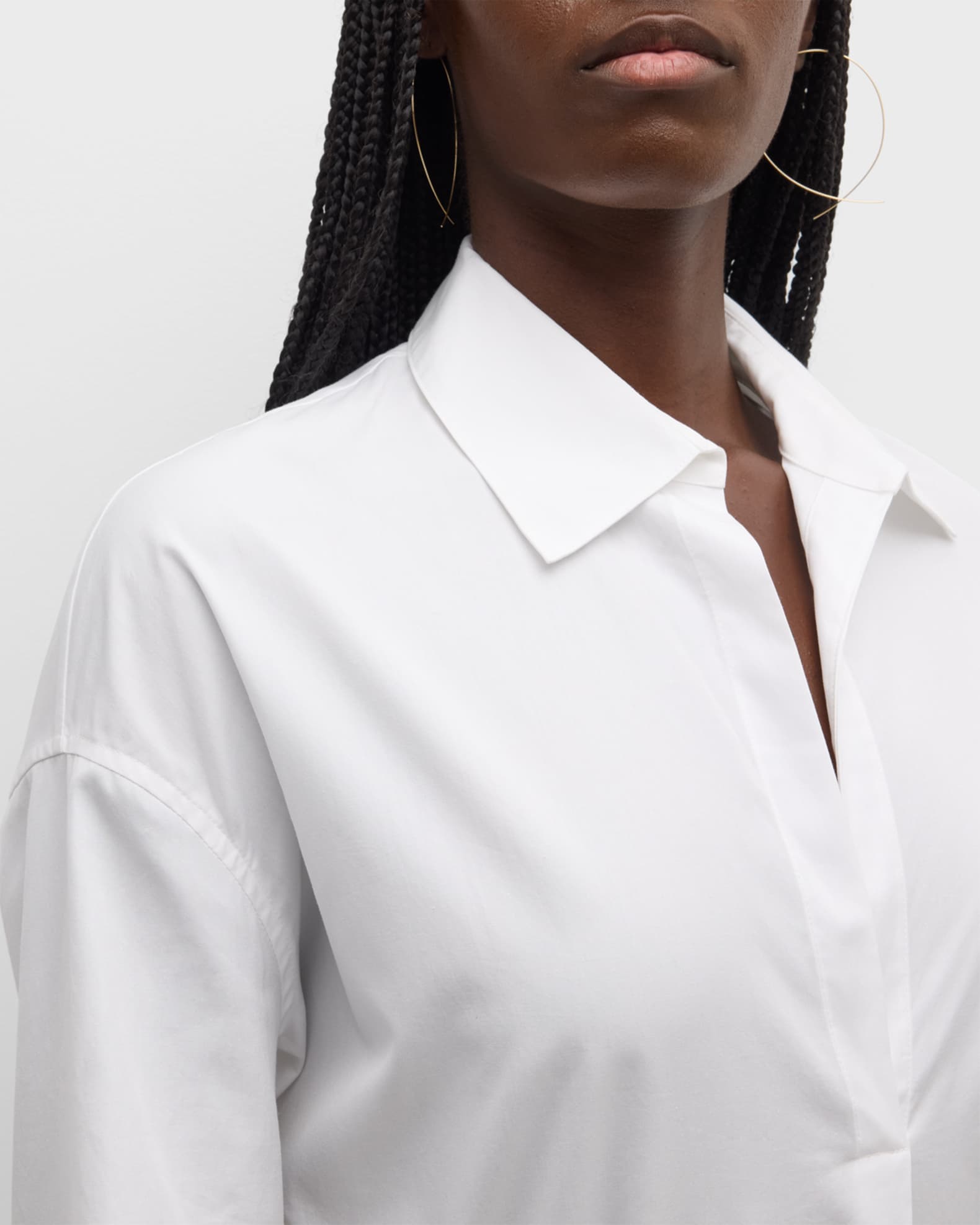 Vince Half-Placket Long-Sleeve Cotton Shirt | Neiman Marcus