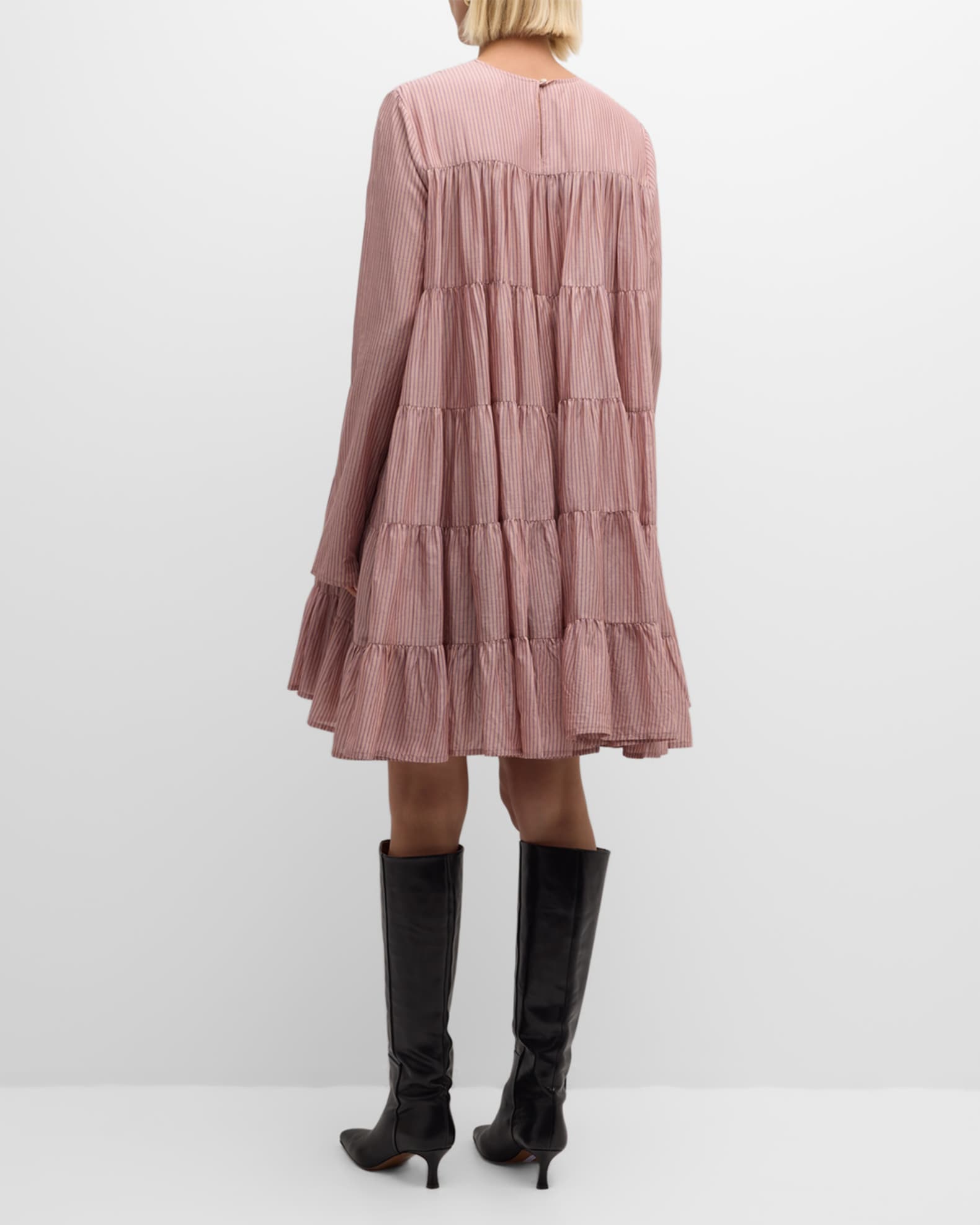 Merlette Soliman Tiered Trapeze Mini Dress | Neiman Marcus