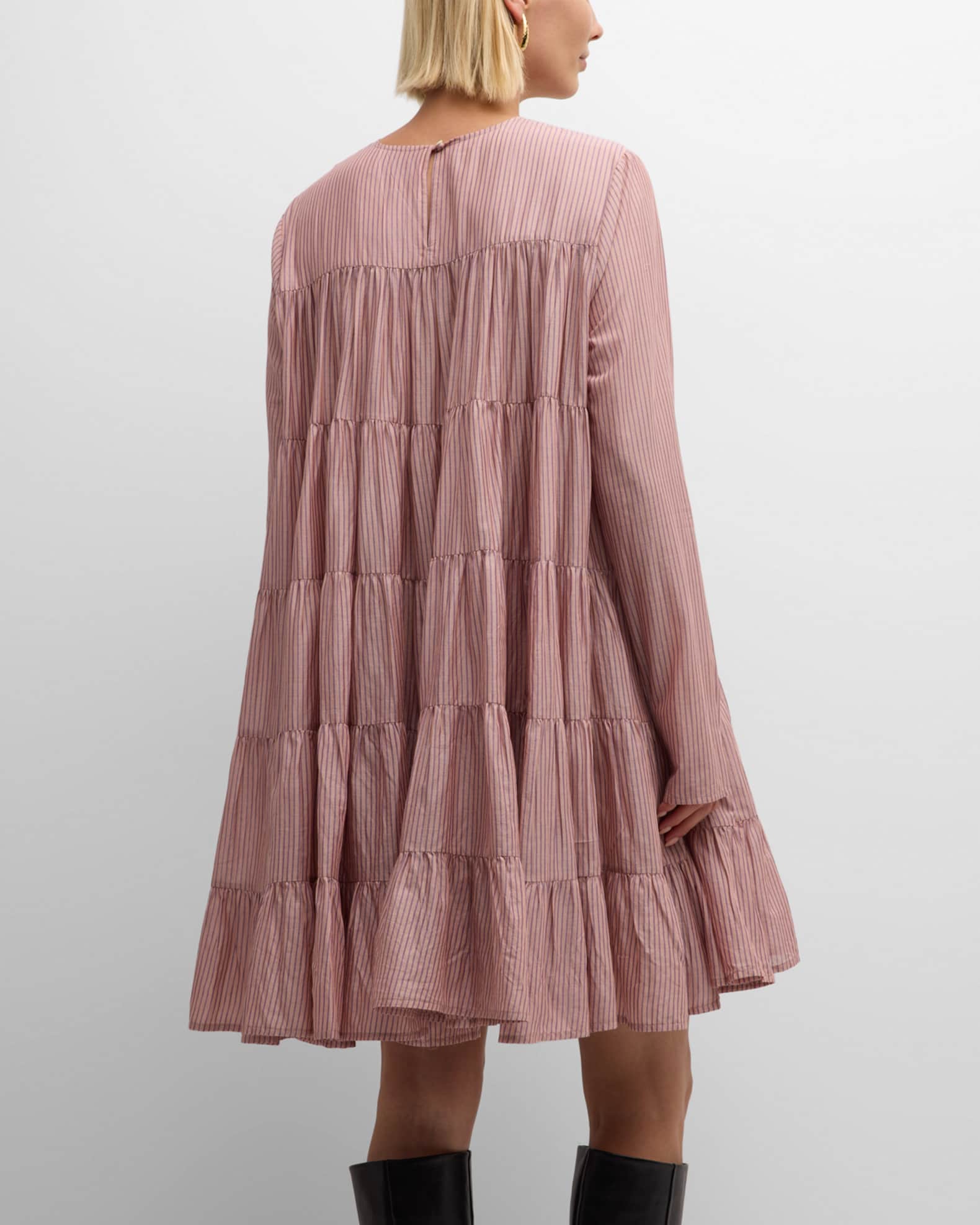 Merlette Soliman Tiered Trapeze Mini Dress | Neiman Marcus