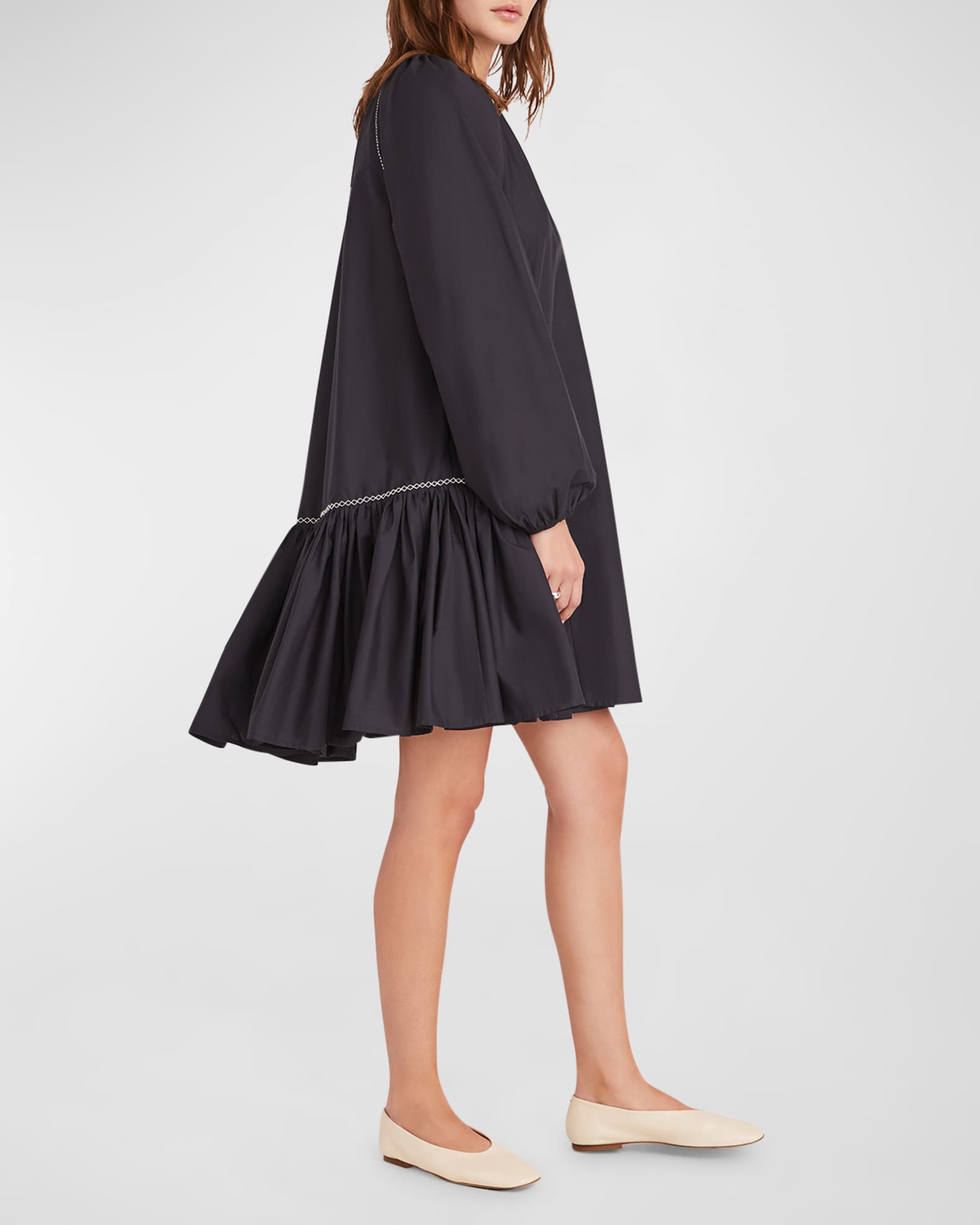 Merlette Emile Ruched Trapeze Dress | Neiman Marcus