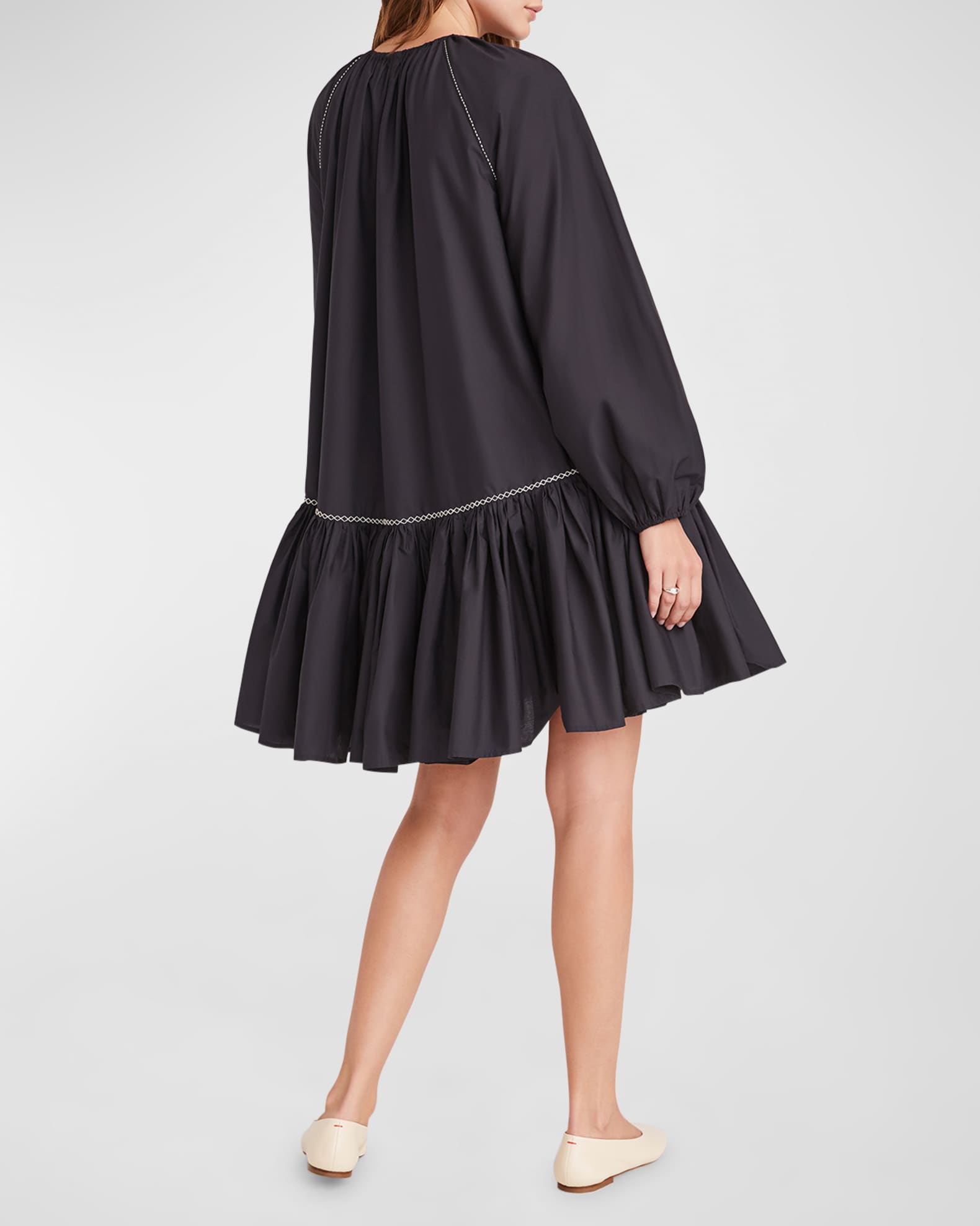 Merlette Emile Ruched Trapeze Dress | Neiman Marcus
