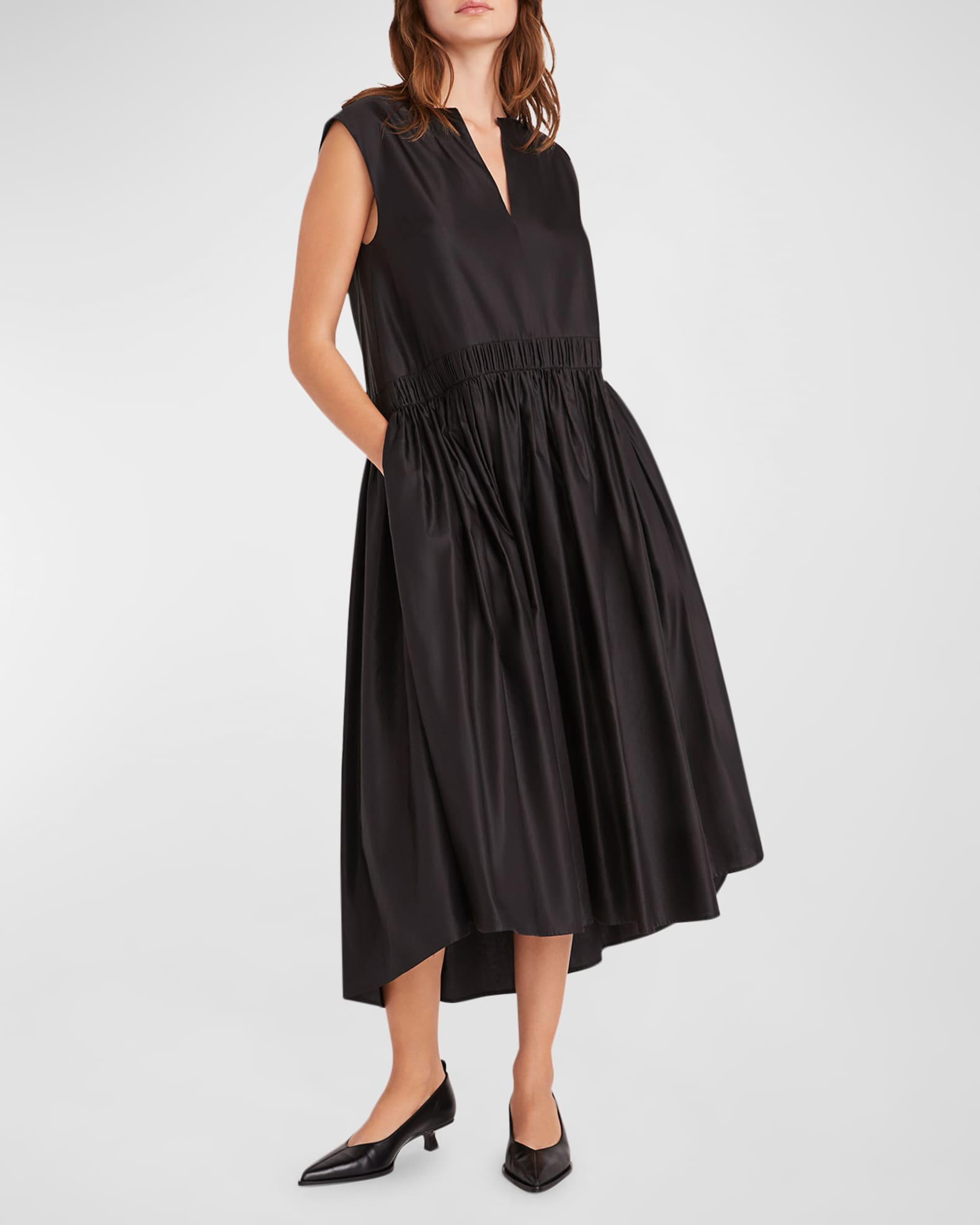 Merlette Glarus Sleeveless Smocked Midi Dress | Neiman Marcus