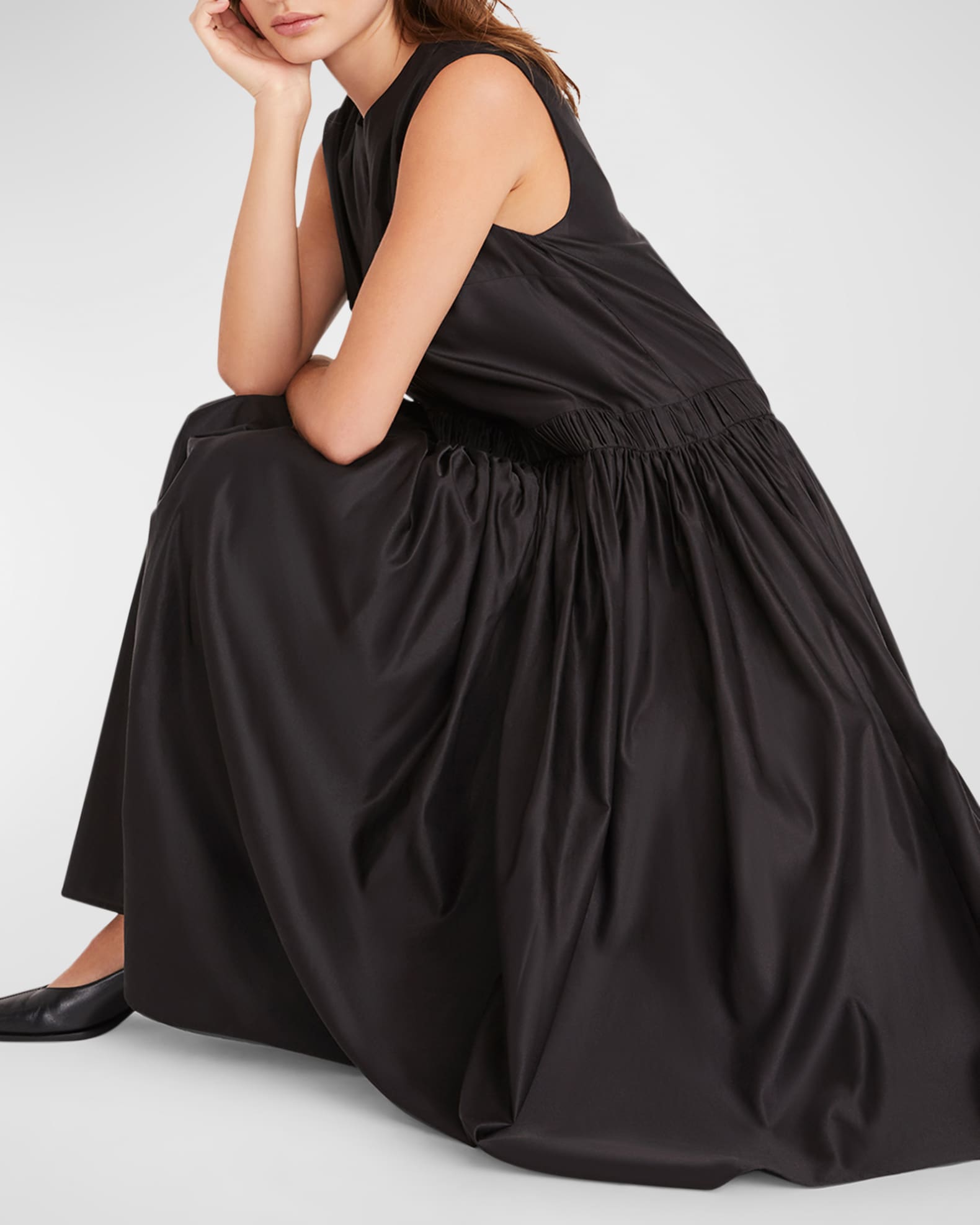 Merlette Glarus Sleeveless Smocked Midi Dress | Neiman Marcus