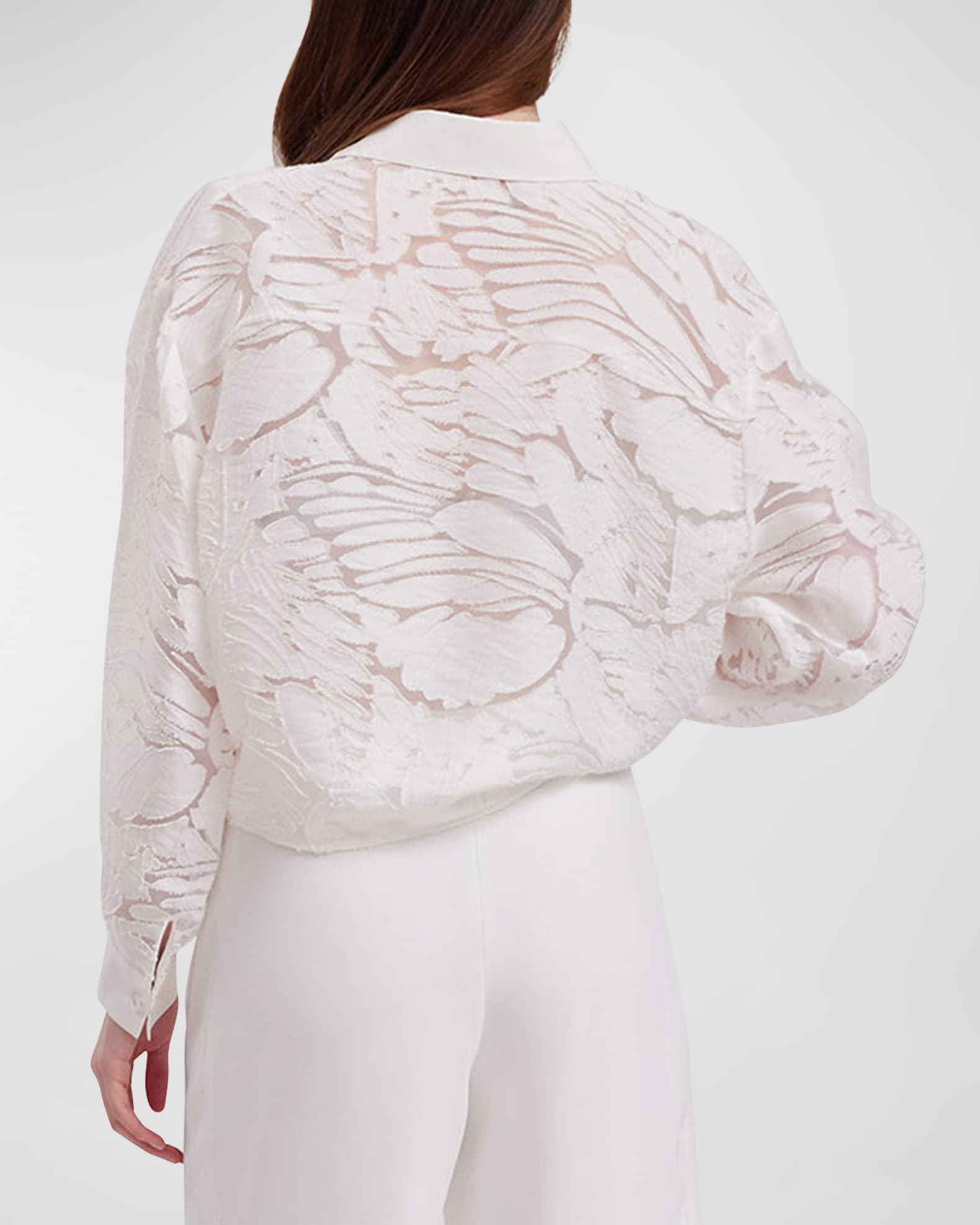 Anne Fontaine Azureen Button-Down Burnout Shirt | Neiman Marcus