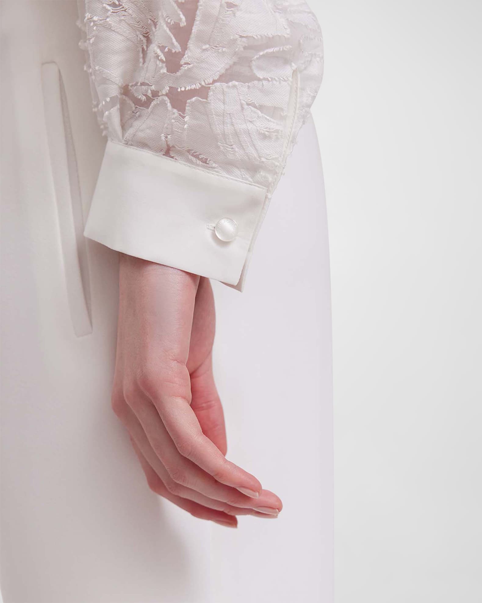 Anne Fontaine Azureen Button-Down Burnout Shirt | Neiman Marcus