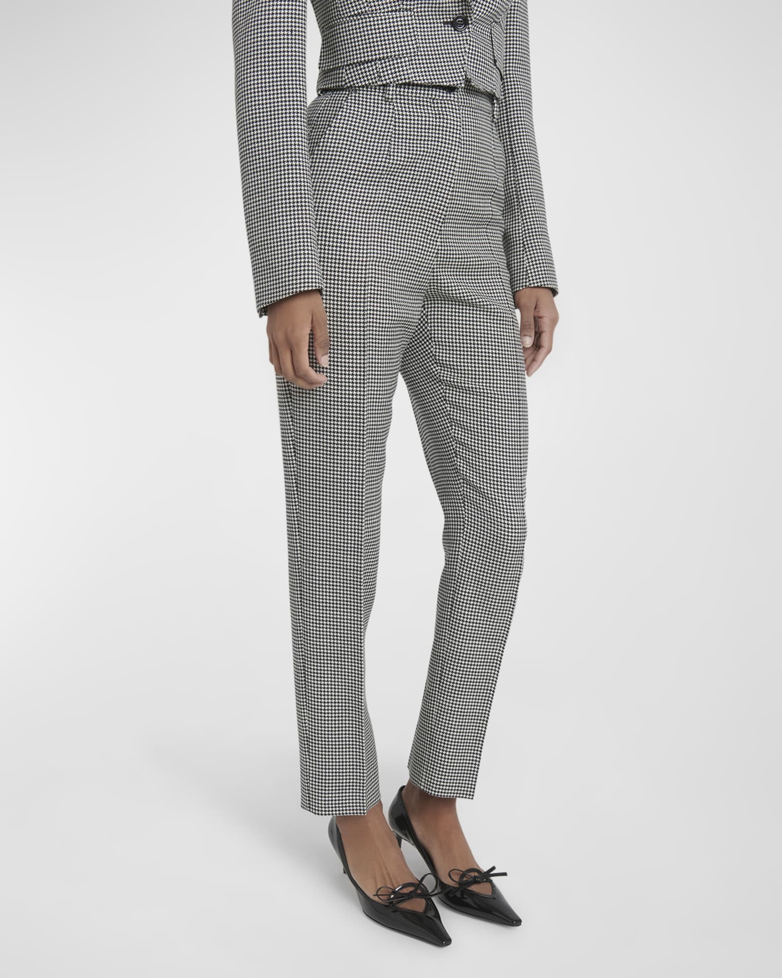 Dolce&Gabbana Pied De Poul Wool Straight-Leg Pants | Neiman Marcus