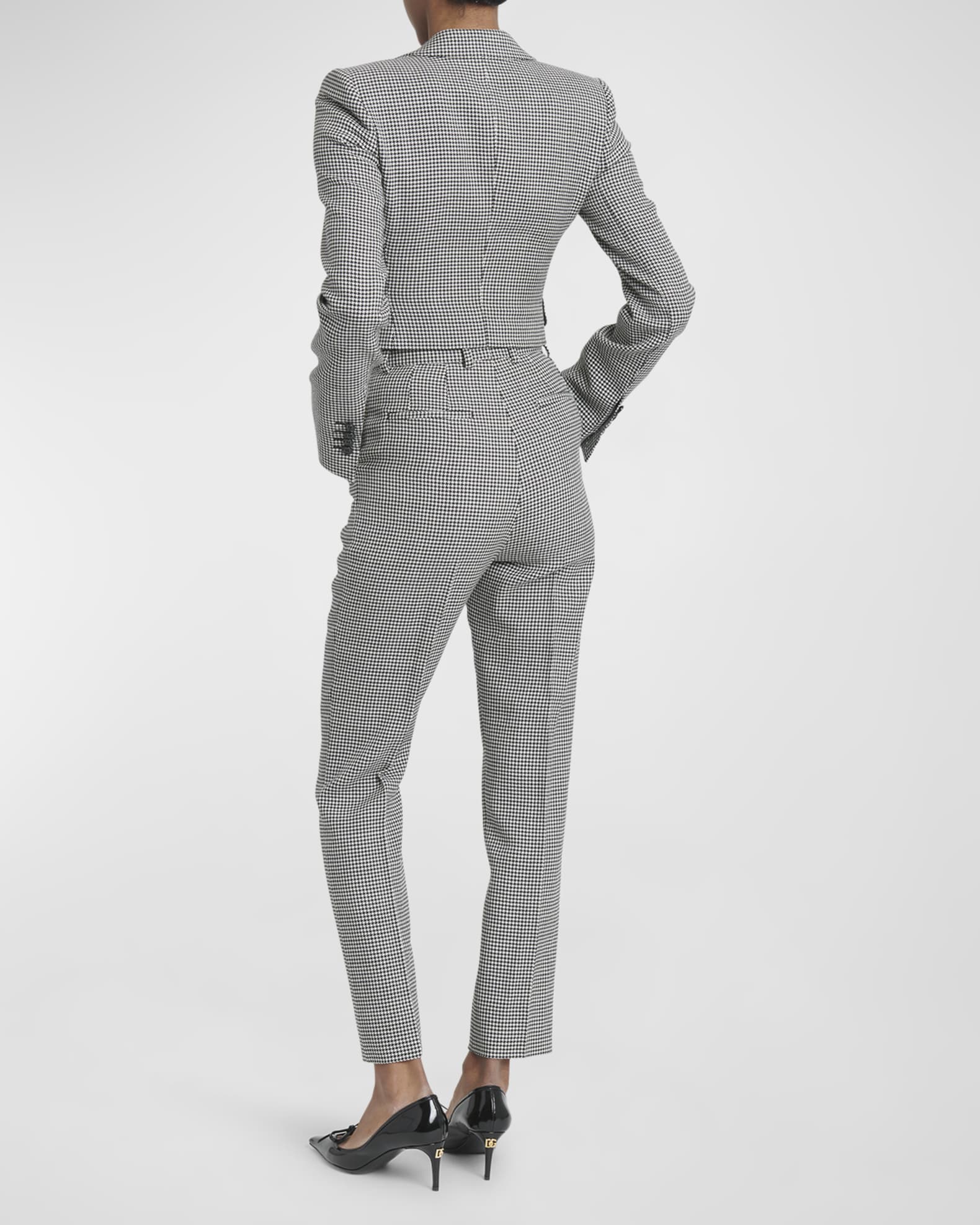 Dolce&Gabbana Wool Pied De Poule Cropped Jacket | Neiman Marcus