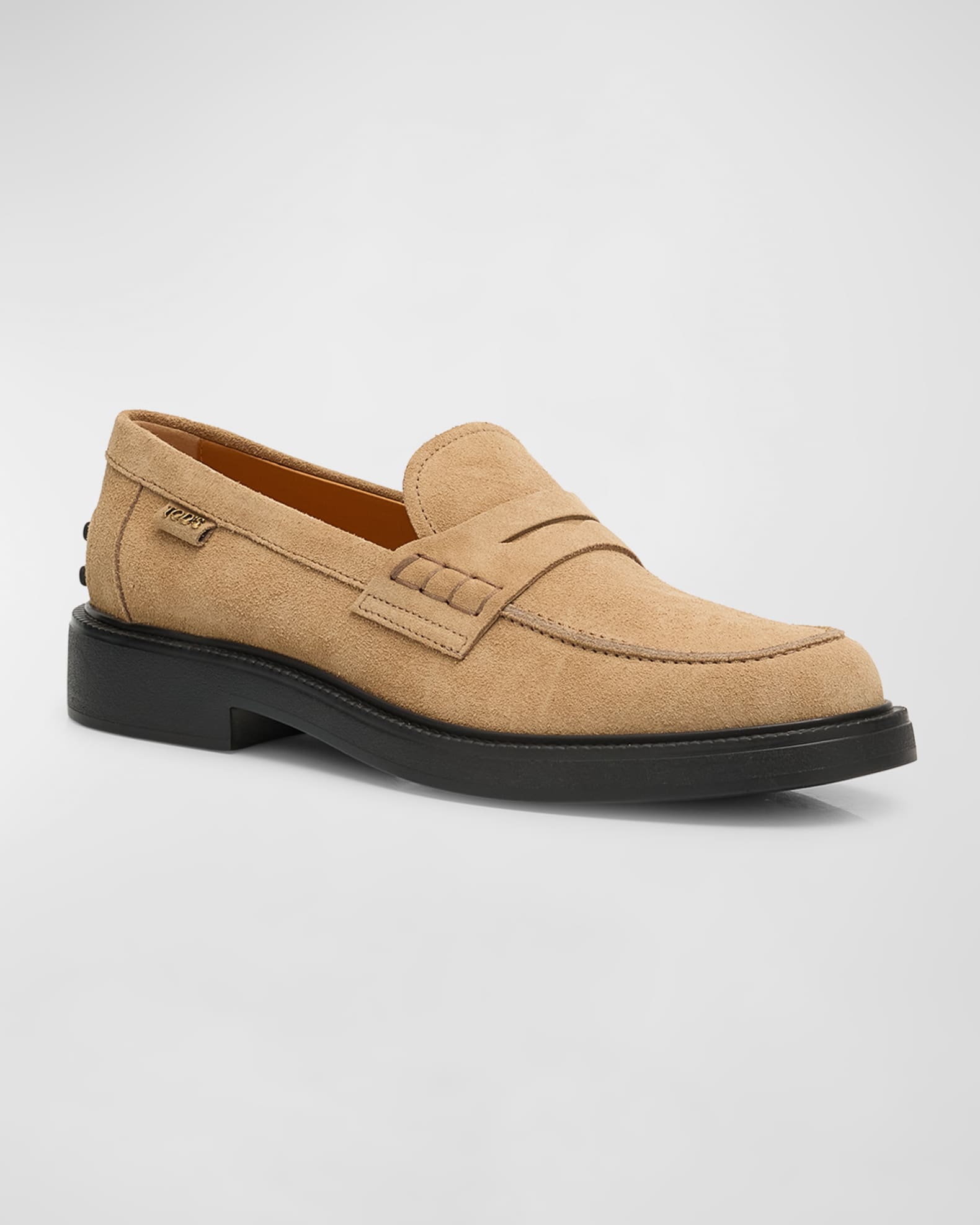 Tod's Gomma Suede Penny Loafers | Neiman Marcus