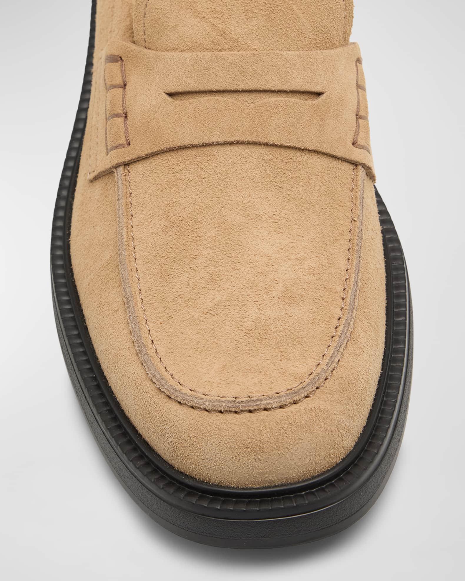 Tod's Gomma Suede Penny Loafers | Neiman Marcus