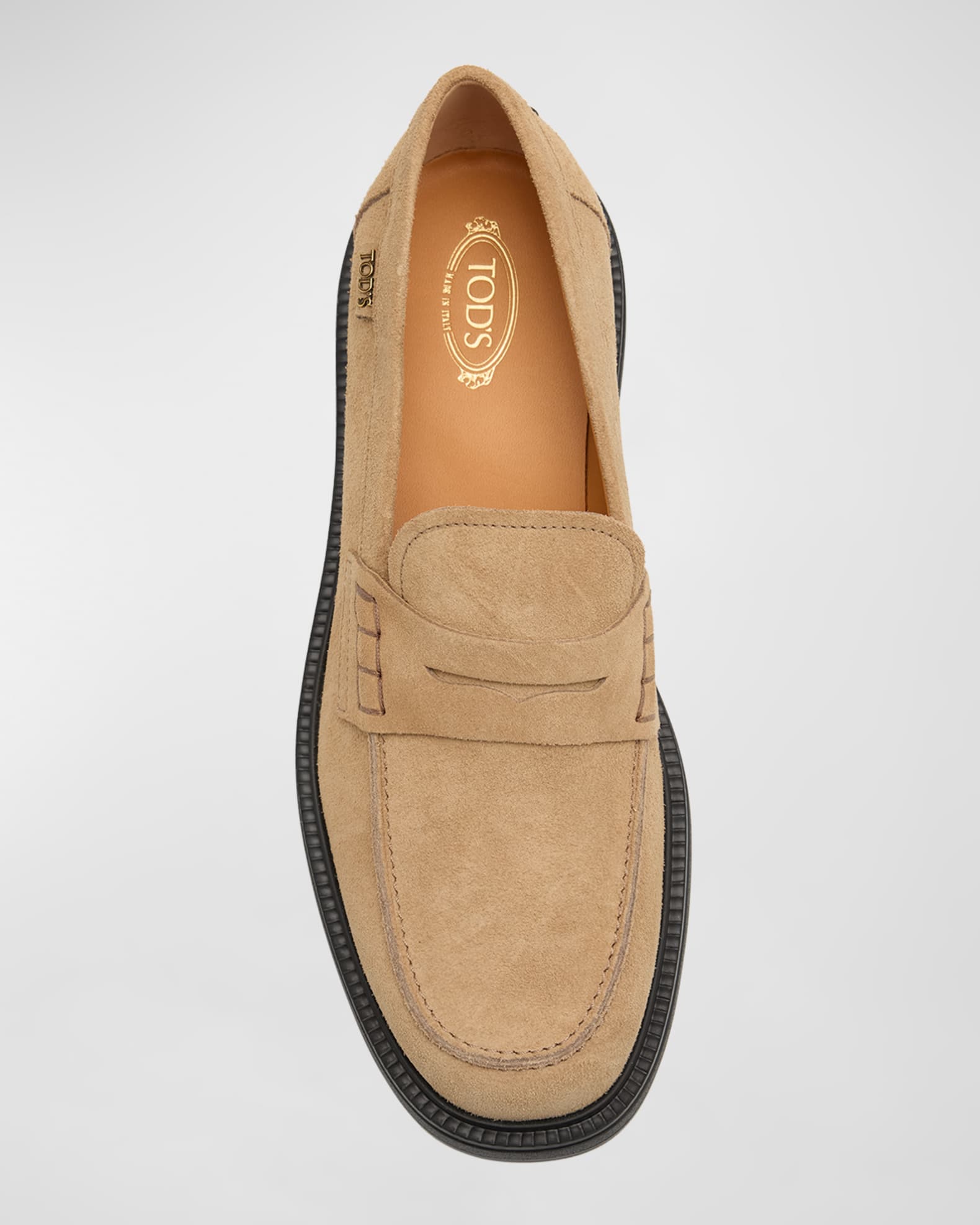 Tod's Gomma Suede Penny Loafers | Neiman Marcus