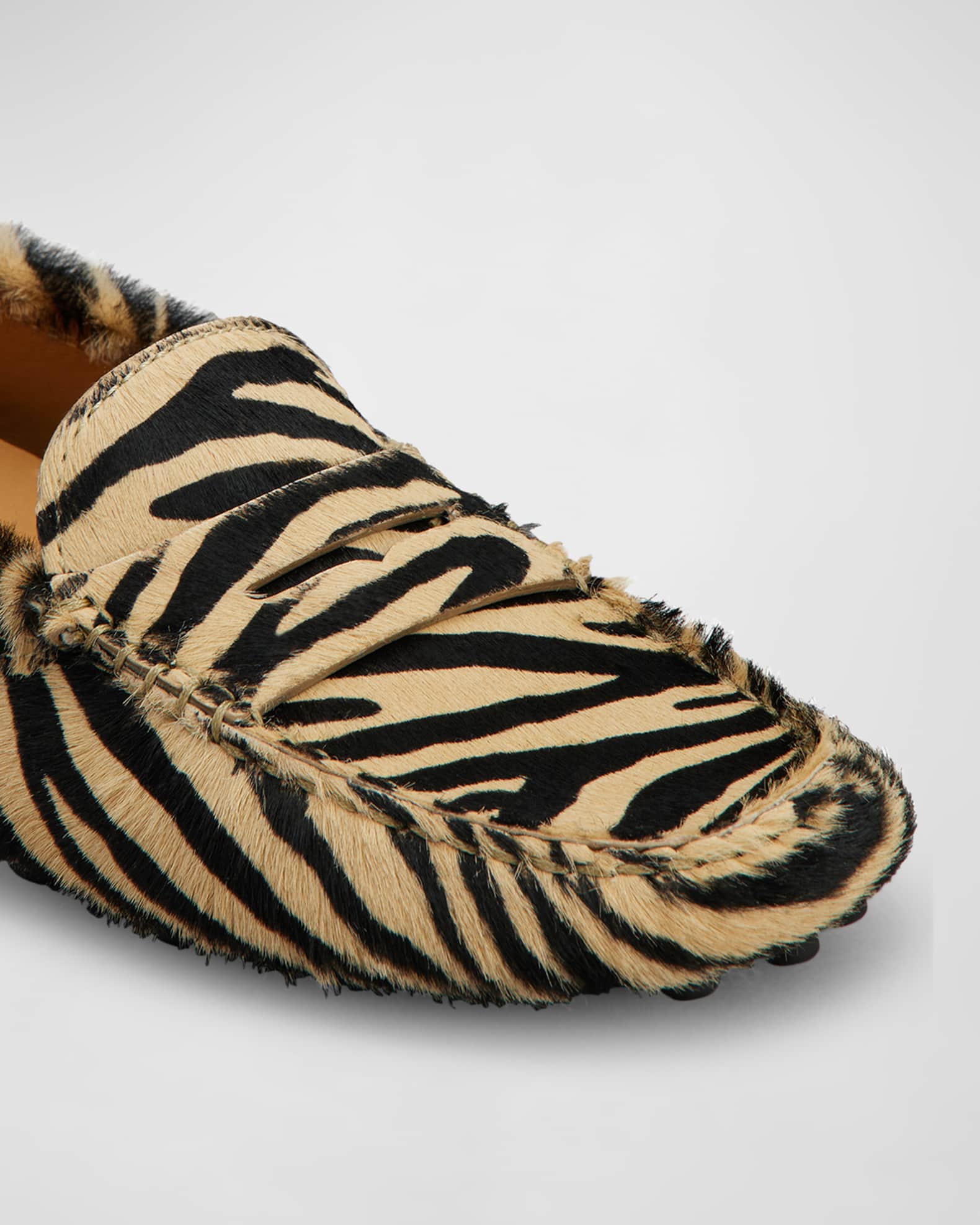 Tod's Gommino Calf Hair Penny Driver Loafers | Neiman Marcus