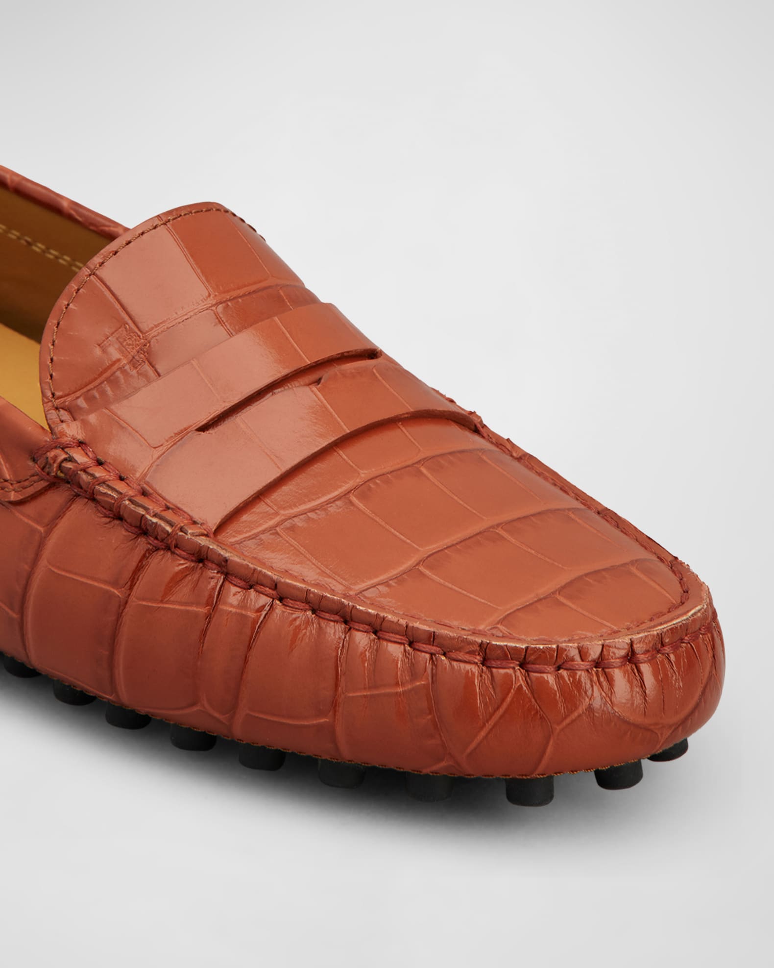 Tod's Gommino Croco Penny Driver Loafers | Neiman Marcus