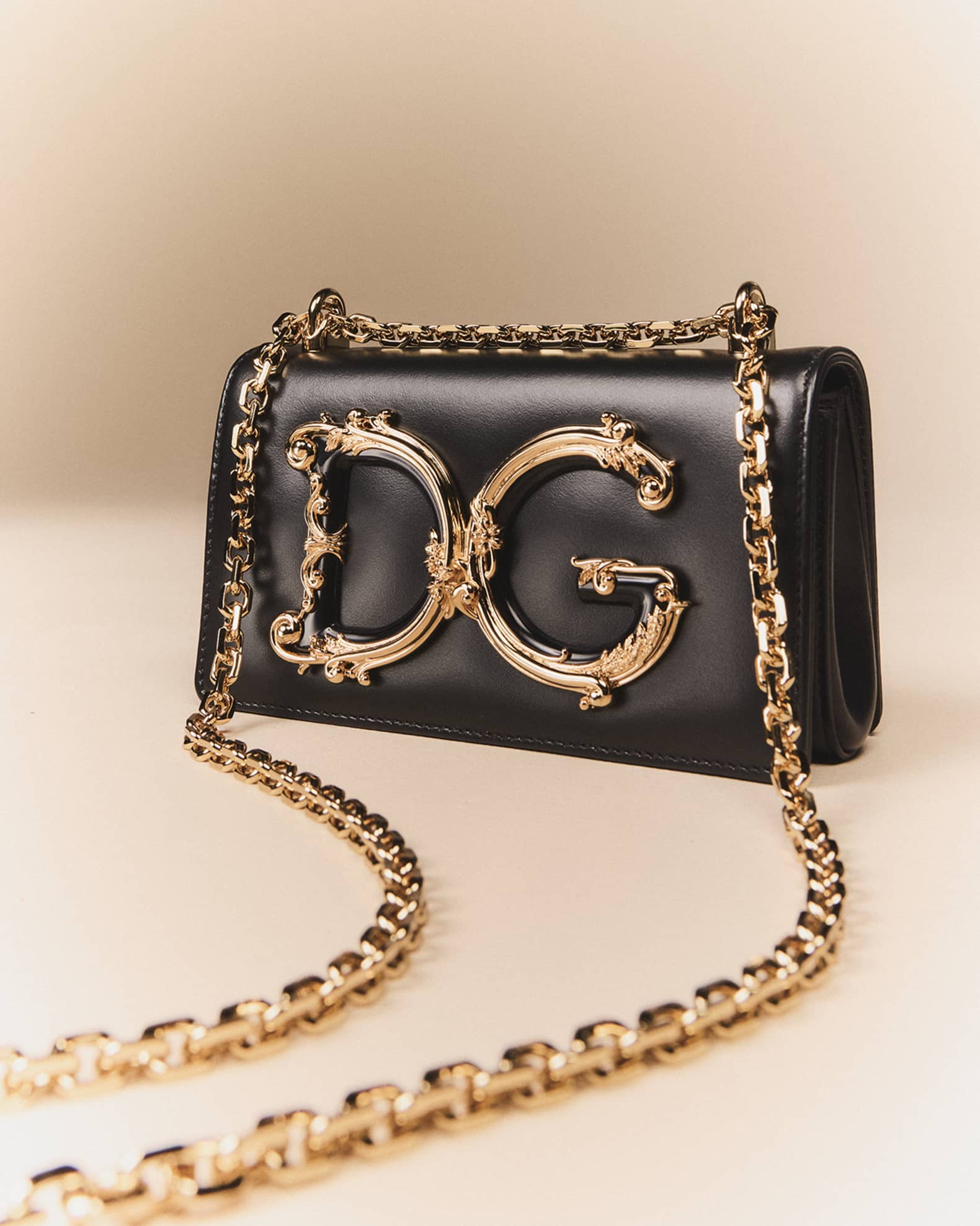 Dolce&Gabbana DG Girls Barocco Phone Leather Crossbody Bag | Neiman Marcus