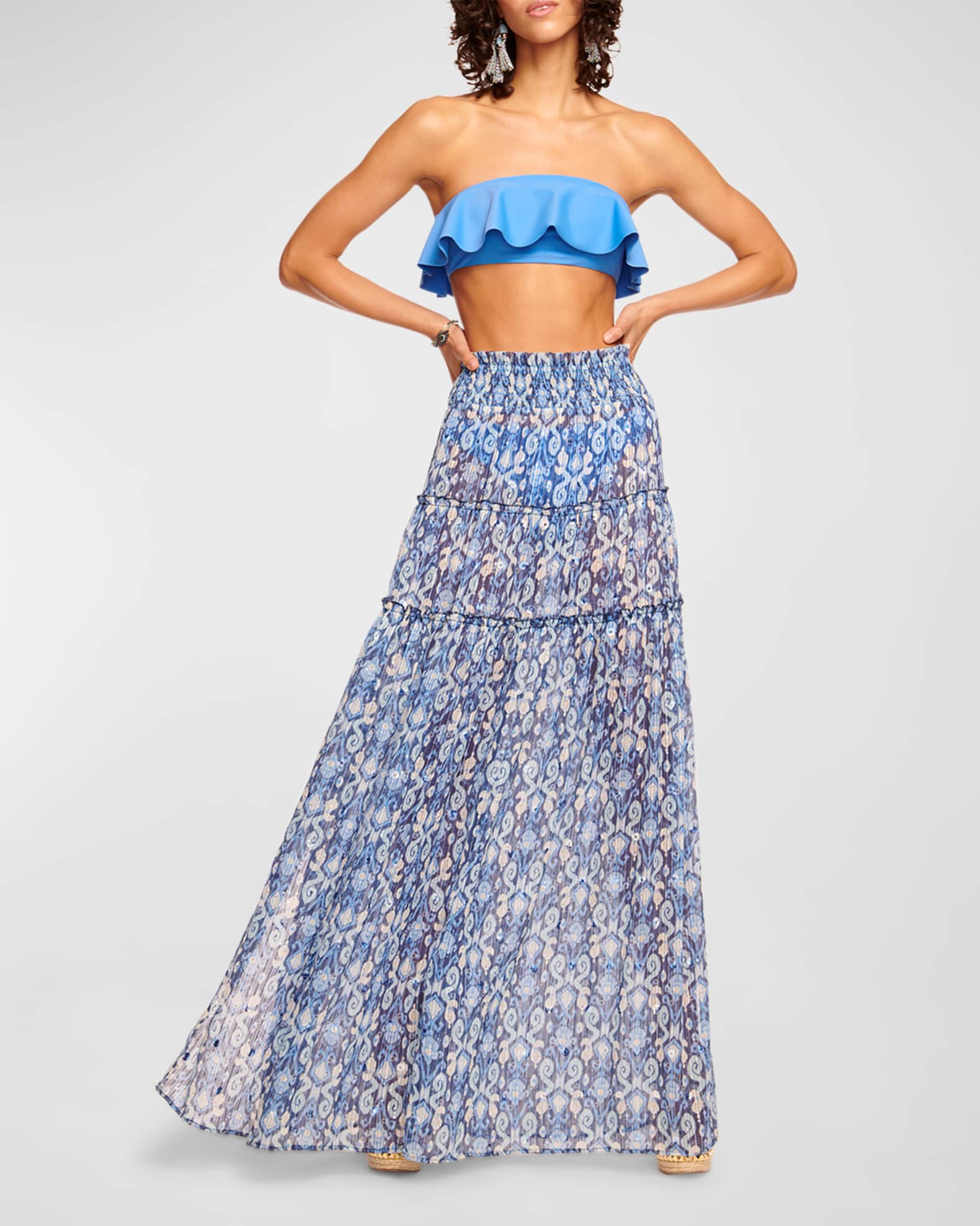 Ramy Brook Mertie Tiered Maxi Skirt | Neiman Marcus