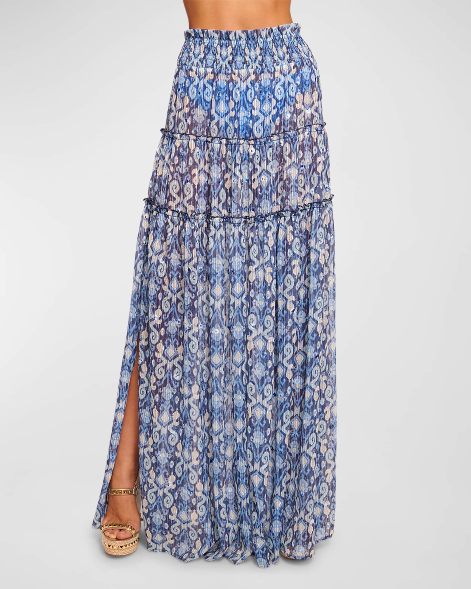 Ramy Brook Mertie Tiered Maxi Skirt | Neiman Marcus