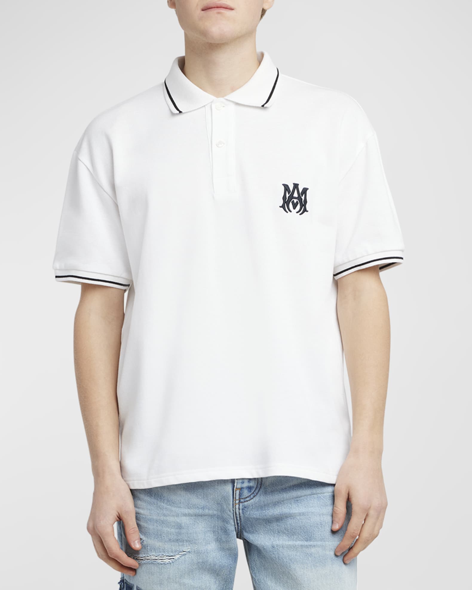 Amiri Men's MA Core Logo Polo Shirt | Neiman Marcus