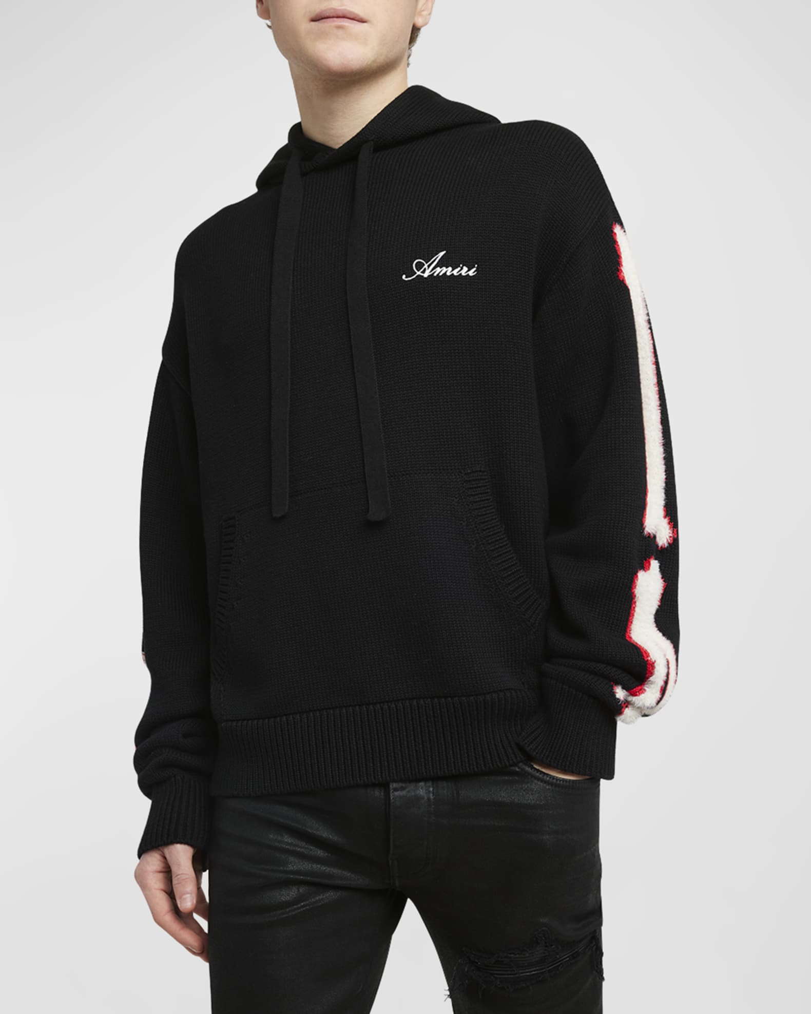 Amiri Men's Hoodie with Bone Sleeves | Neiman Marcus