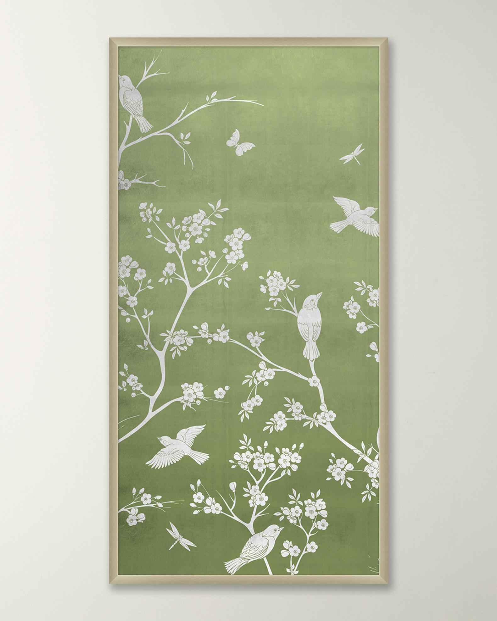 Wendover Art Group "Celery Chinoiserie 1" Framed Giclee | Neiman Marcus