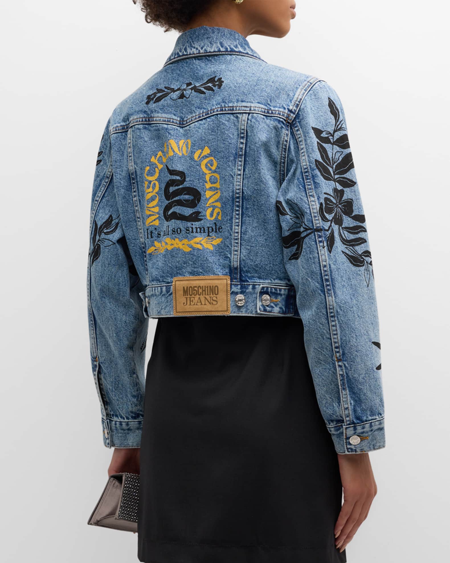 Moschino Jeans Printed Denim Jacket | Neiman Marcus