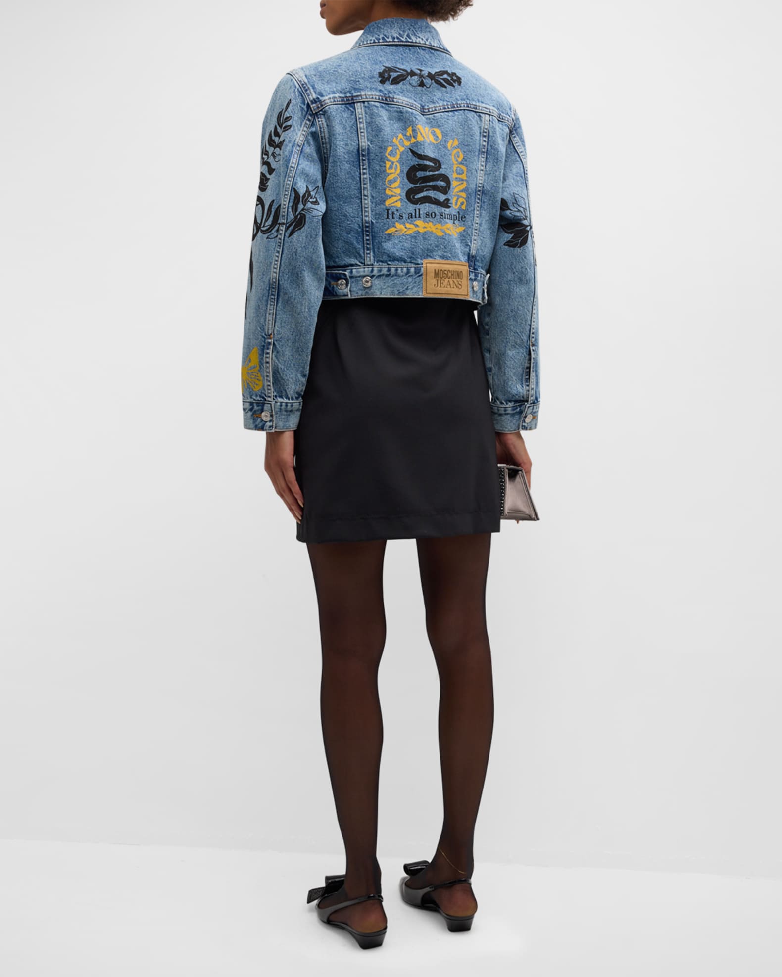 Moschino Jeans Printed Denim Jacket | Neiman Marcus